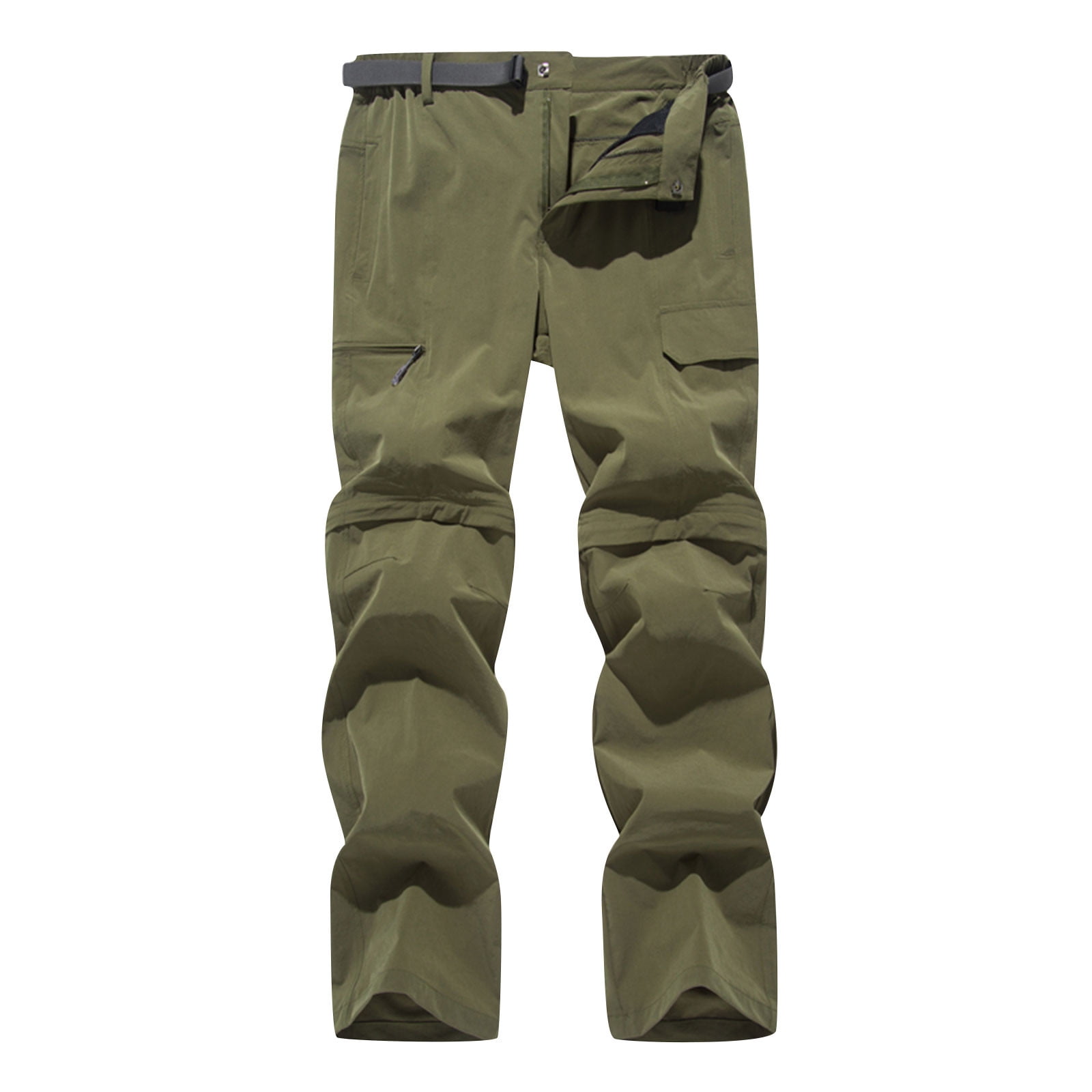 HTNBO Men Casual Plus Size Cargo Pants with Zipper Removable Legs Quick ...