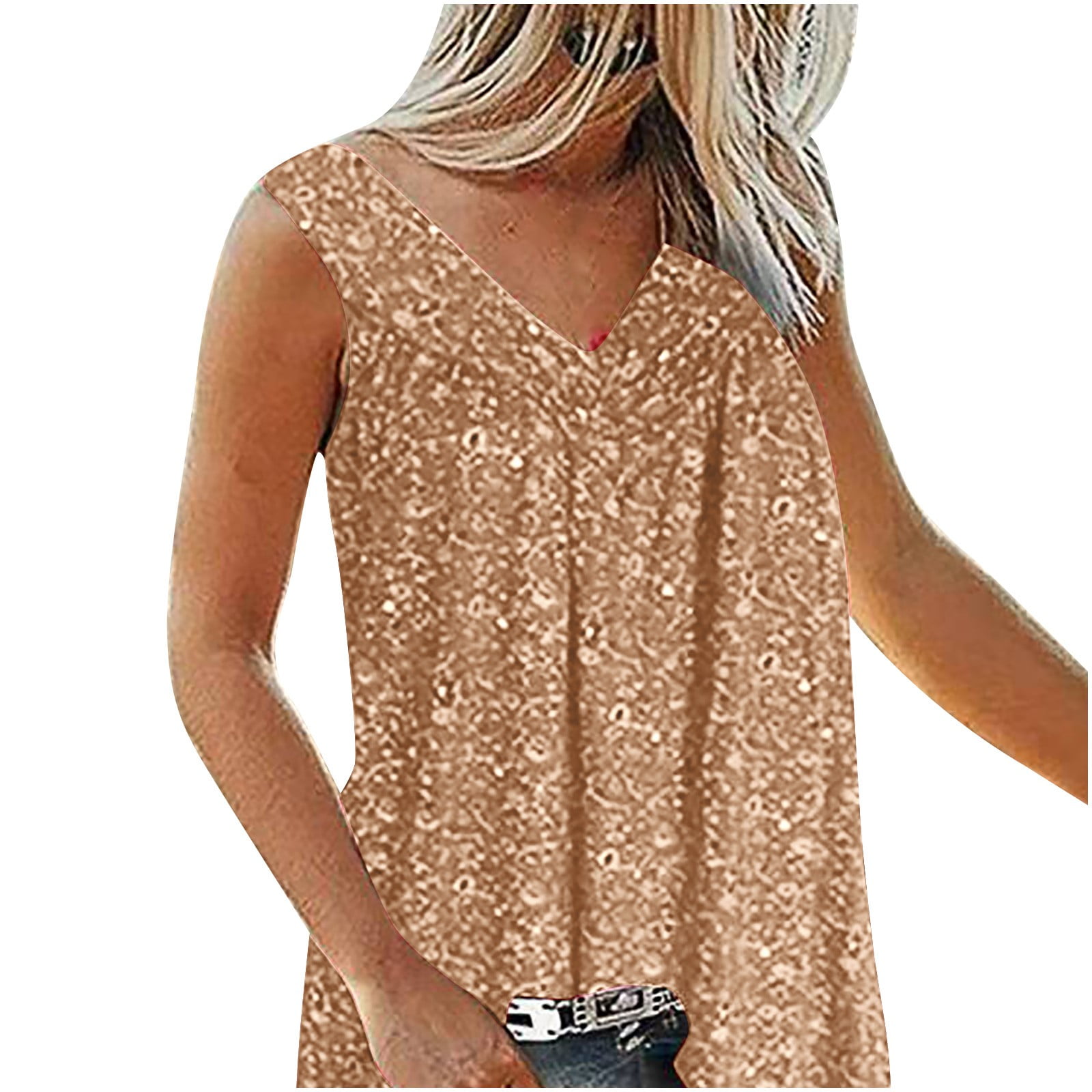 HTNBO Plus Size Tank Tops for Women - Casual Summer Trendy V Neck Ditsy ...