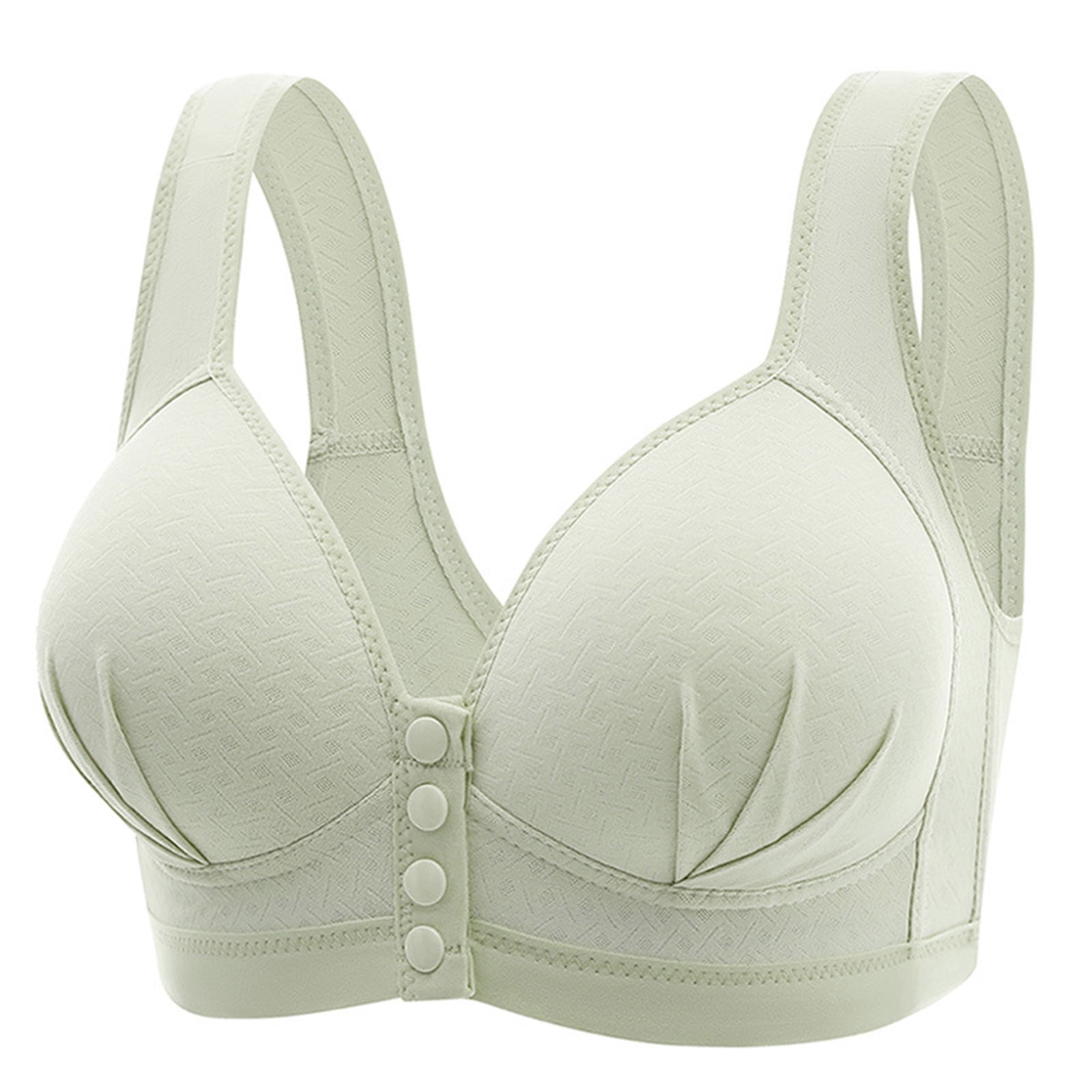 HTNBO Snap Front Bra Front Button Breathable Skin-Friendly Full ...