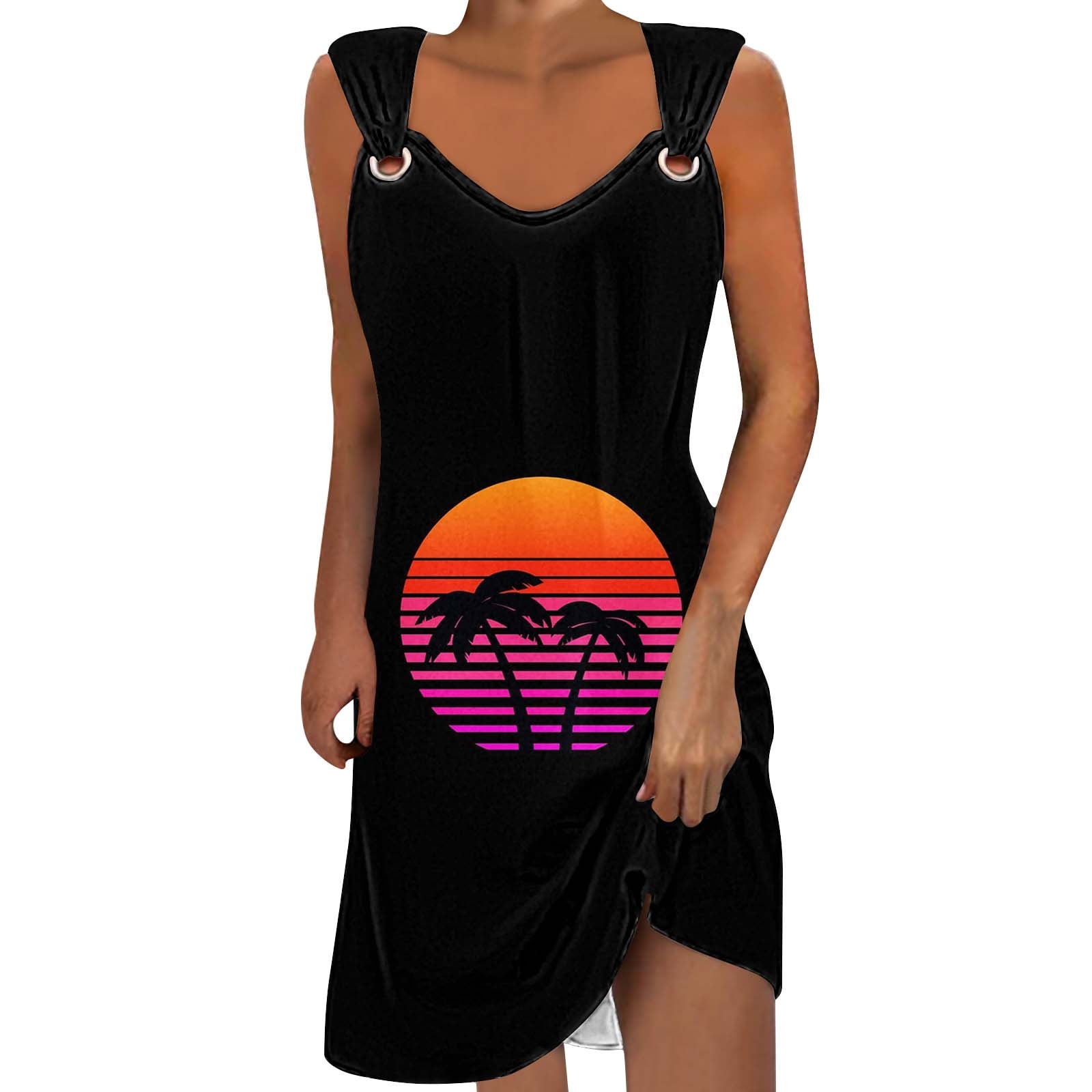 HTNBO Summer Dresses for Women 2030 - Smocked Sun Dresses Vacation ...