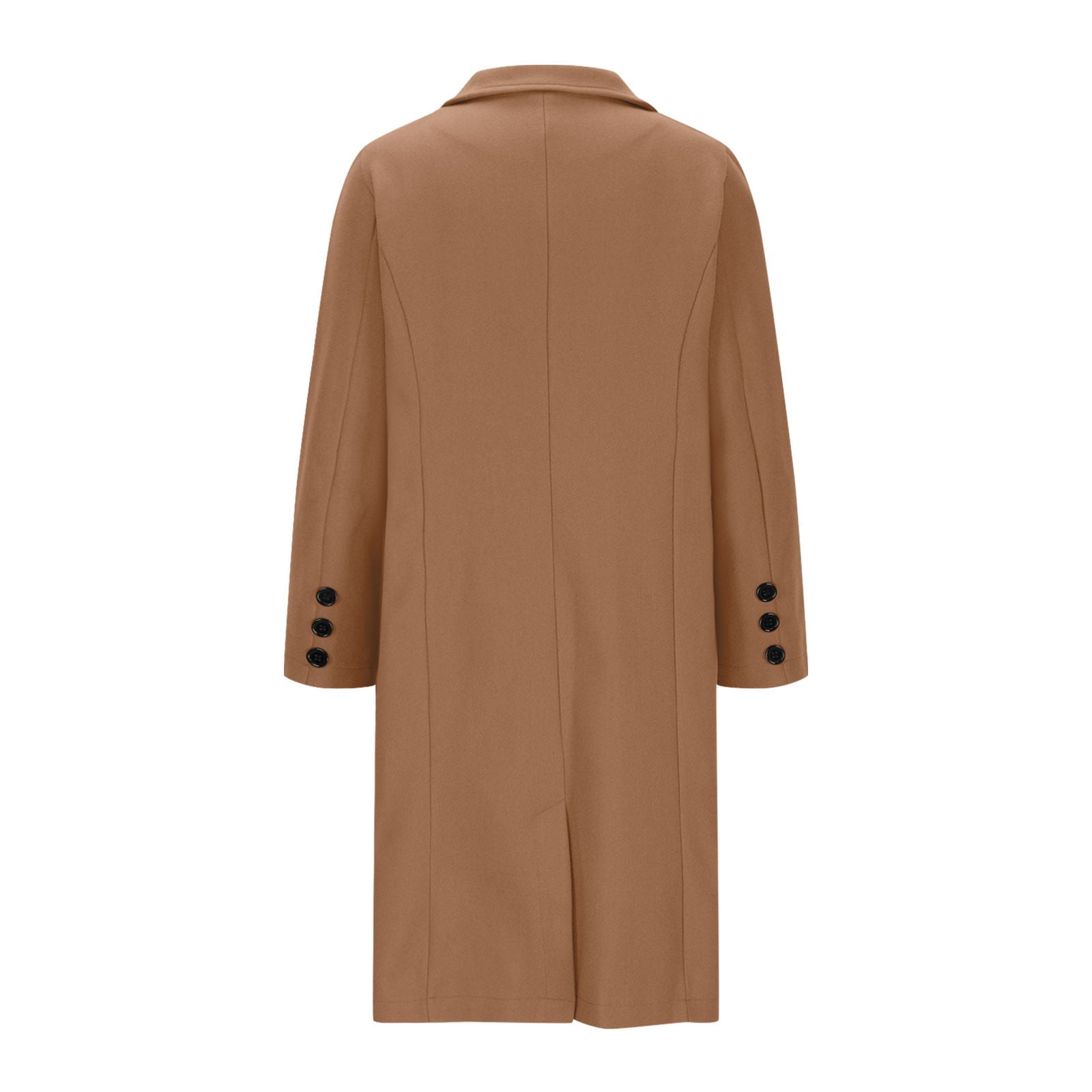 HTNBO Women Trench Coat Long Sleeve Pea Coat Open Front Long Jacket ...