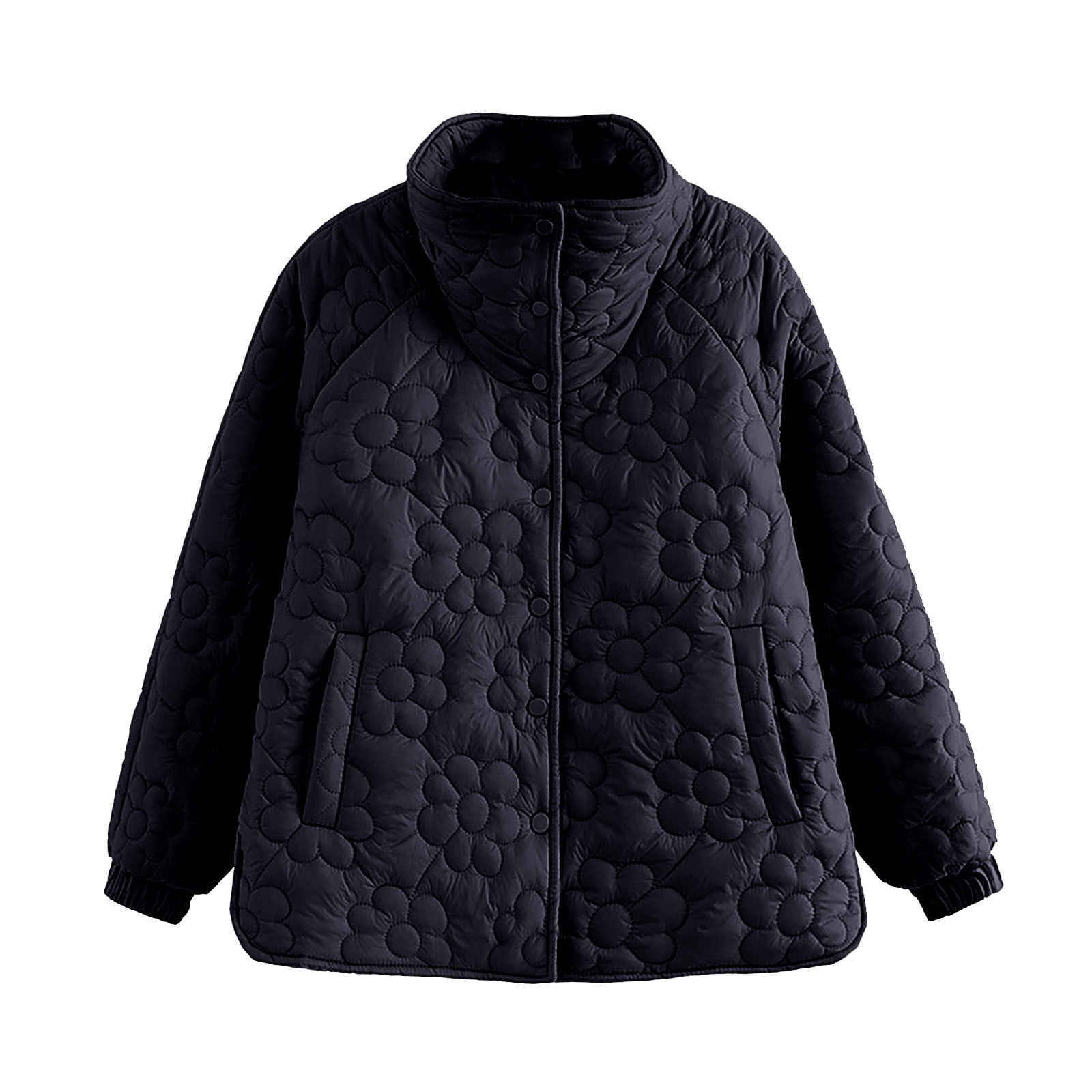 HTNBO Women's Oversized Quilted Lightweight Jacket Button Down Puffer ...