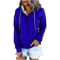 HTNBO Women's Pullover Hoodies Tops Casual Button Down Drawstring ...