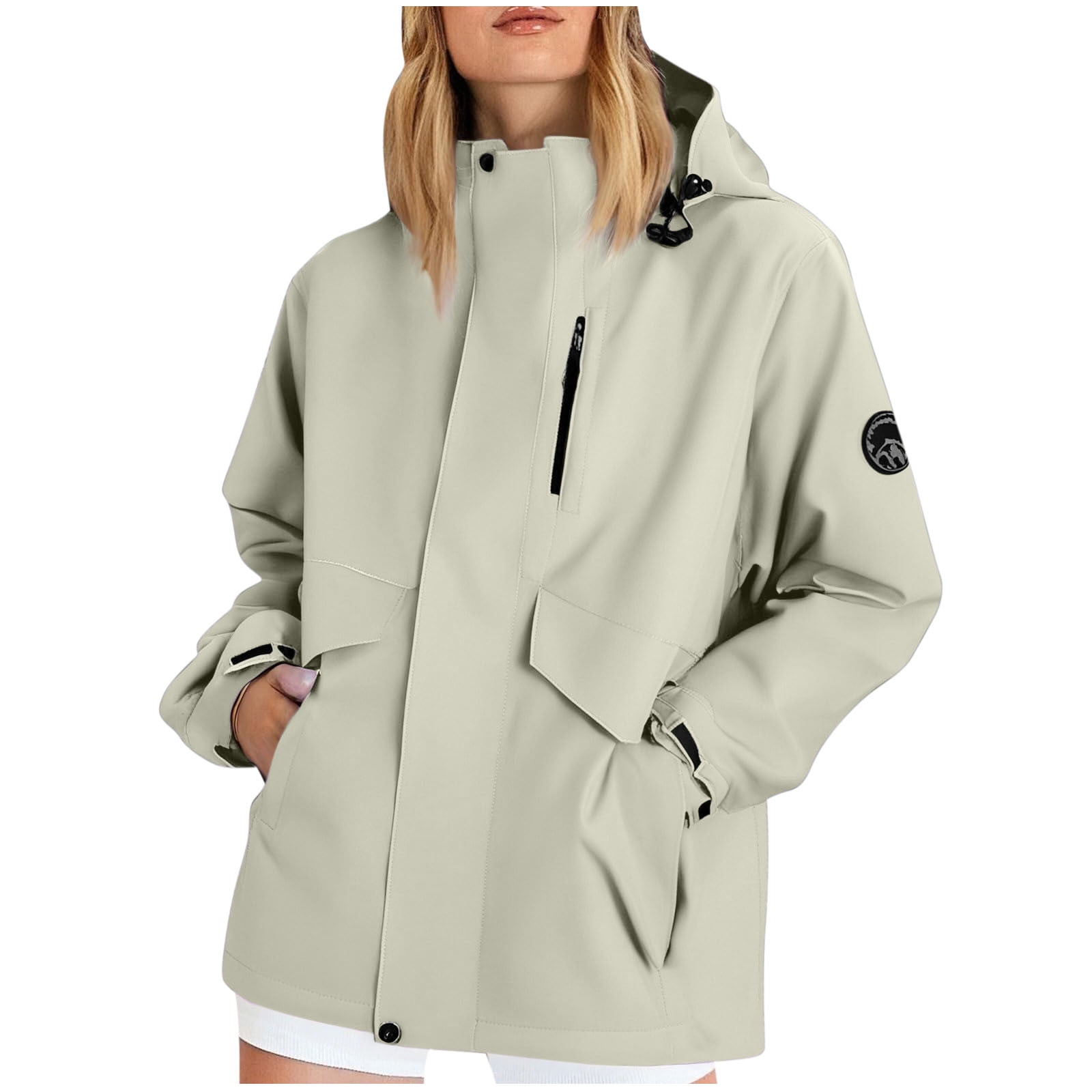 HTNBO Womens Fall Rain Jacket Lightweight Waterproof Windbreaker Full ...