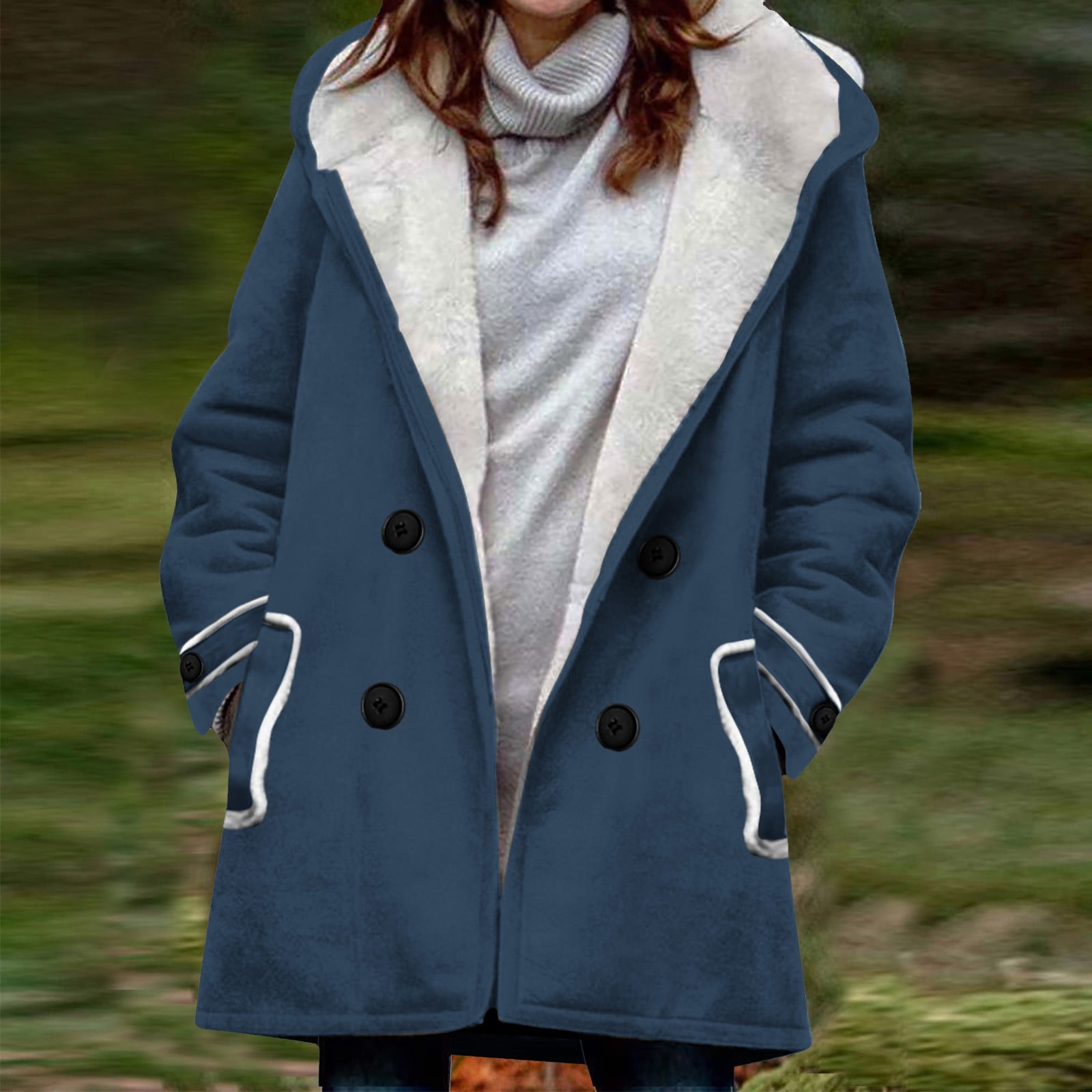 HTNBO Womens Winter Coats Outerwear Ladies Fleece Jackets with Hood ...