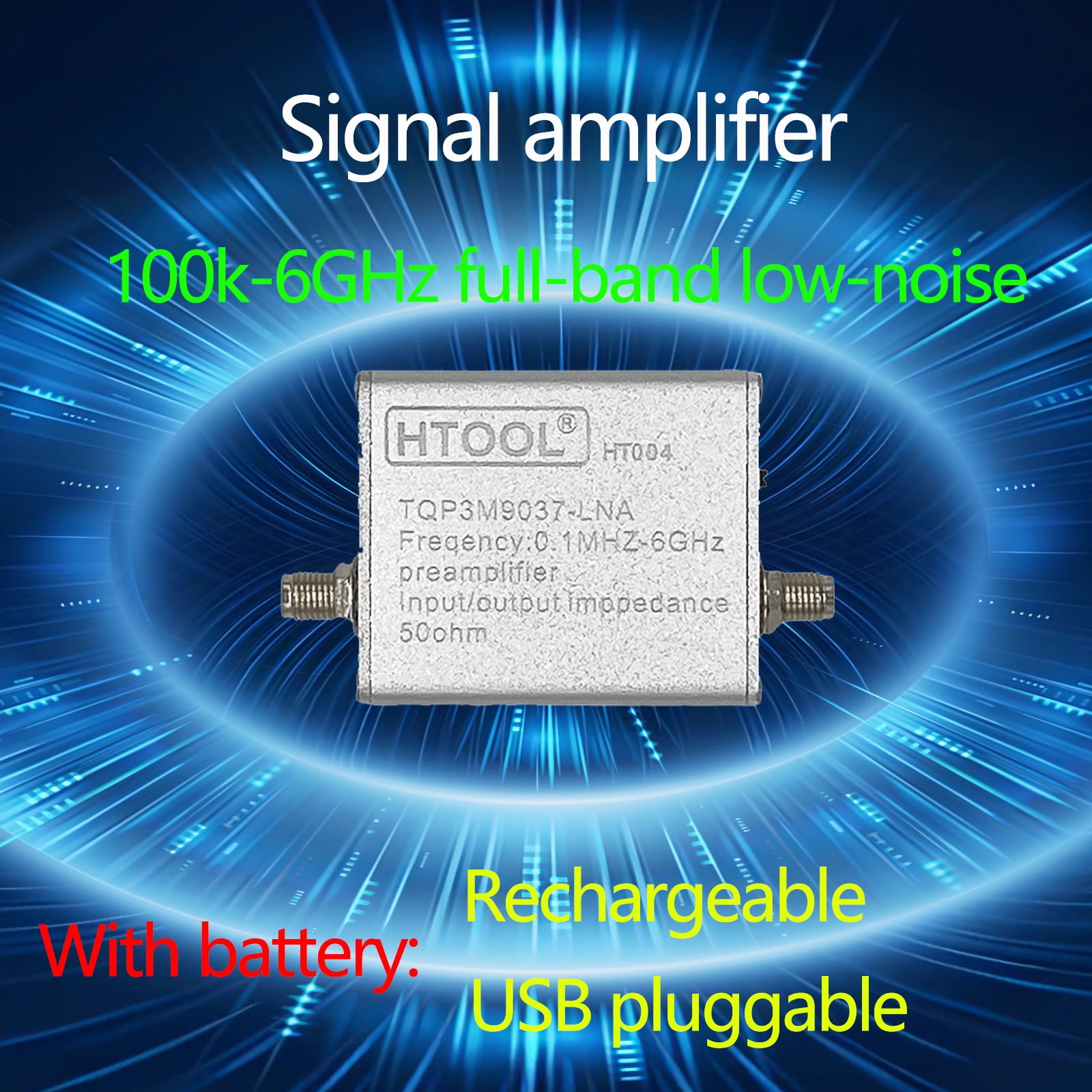 HTOOL HT004With Battery Low Noise Amplifier(LNA) 20DB 100K-6Ghz Frequency RF & Software Defined ...