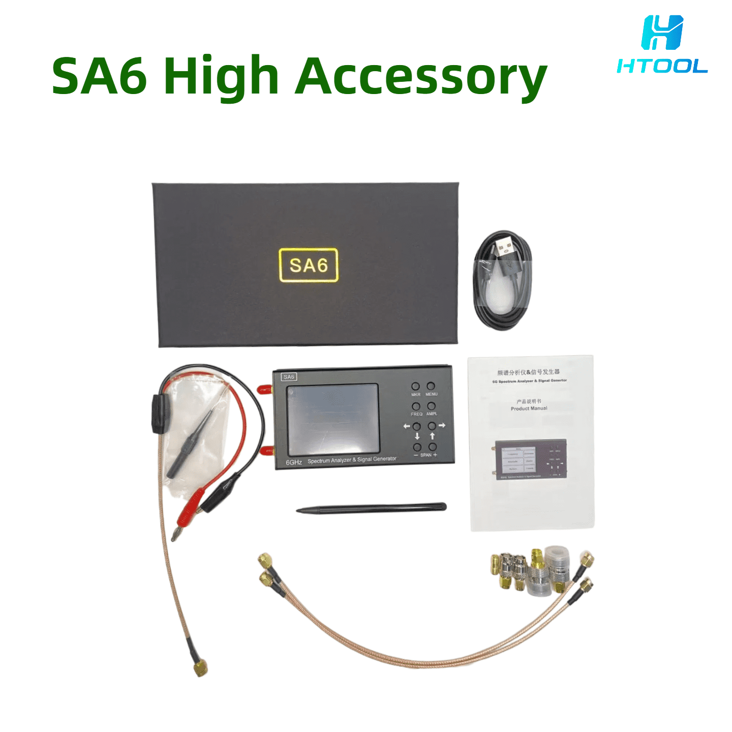 HTOOL SA8/6 Portable Spectrum Analyzer 35-6200MHz with Tracking ...