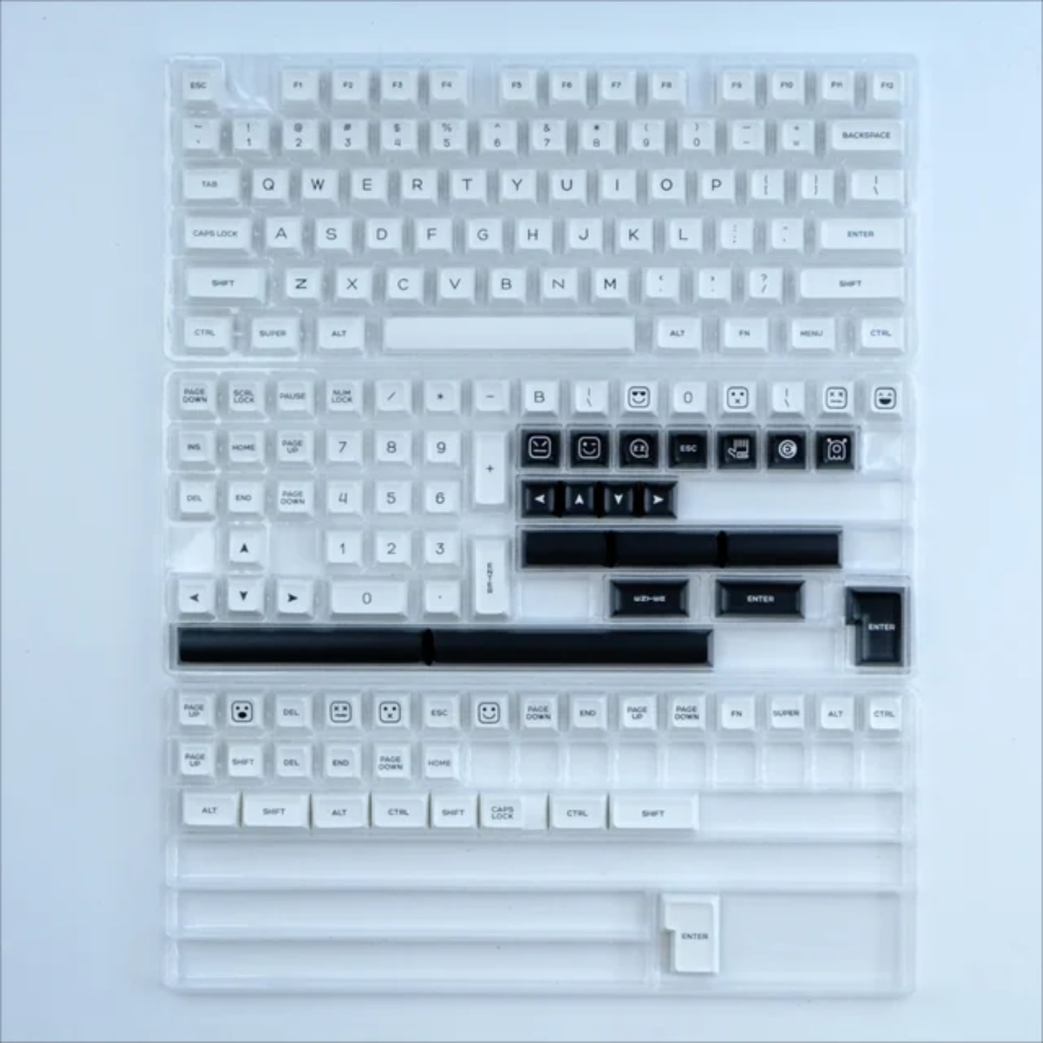 HTPEIXT 160 Keys BOW SA Profile Keycaps GMK PBT Keycap Black White ...