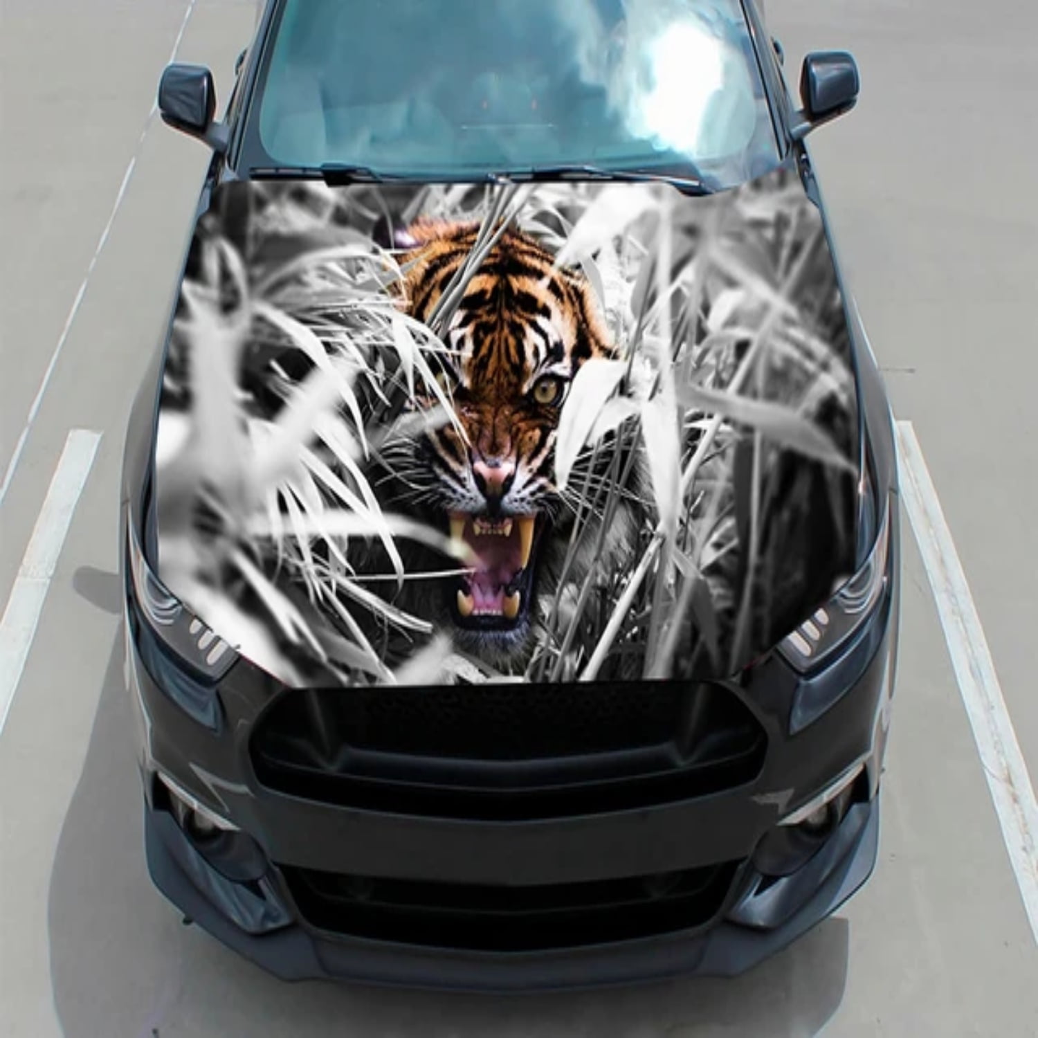 HTPEIXT Ferocious tiger animal car hood decal vinyl sticker graphic ...