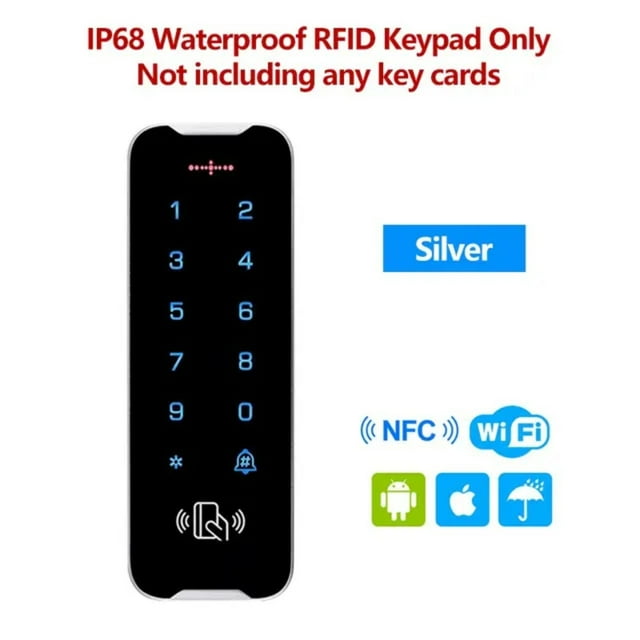 HTPEIXT IP68 Fully Waterproof RFID Access Control Keypad Metal Shell 125KHz Card Reader Metal ...