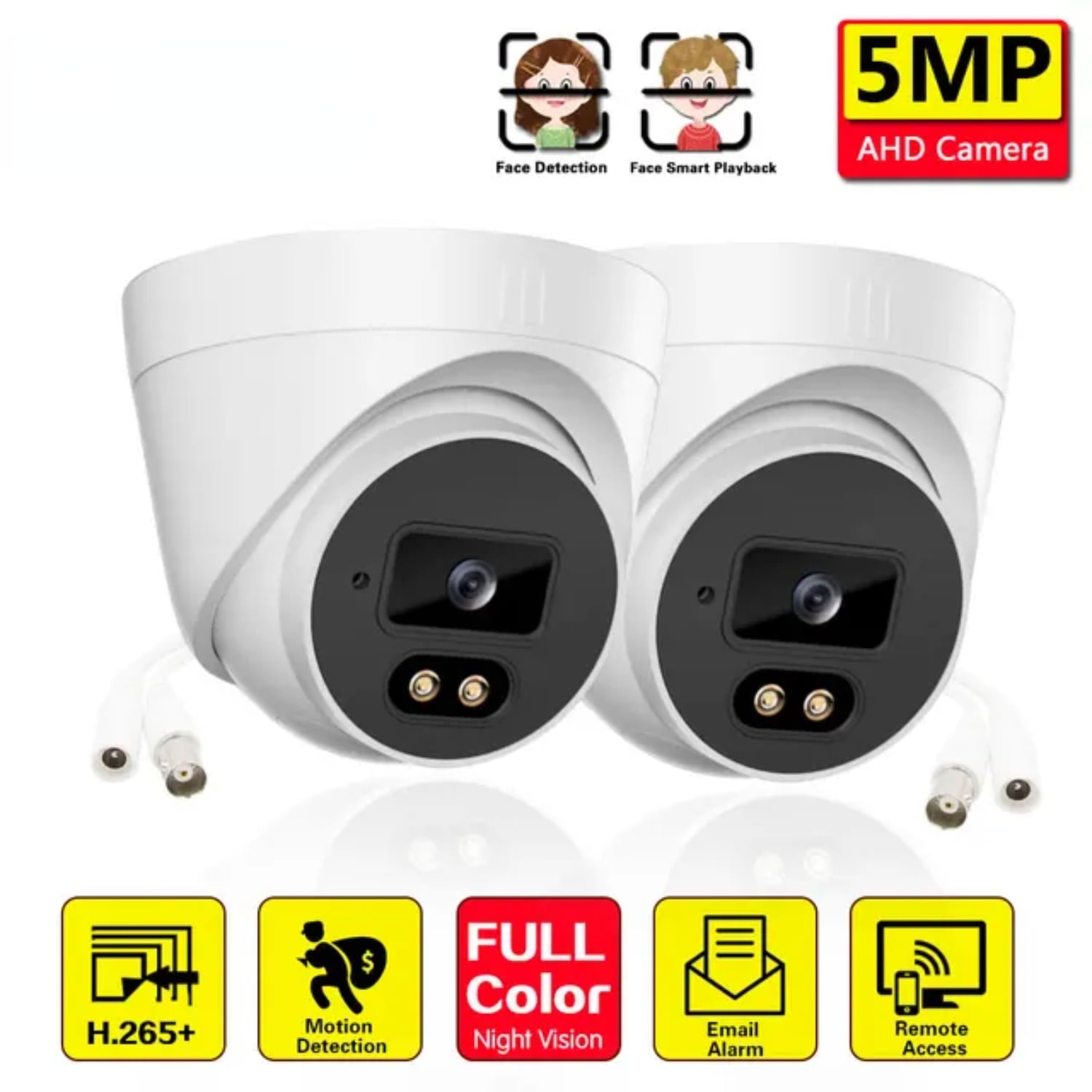 HTPEIXT XMEYE 5MP Wired CCTV Analog Security Camera Indoor Face ...