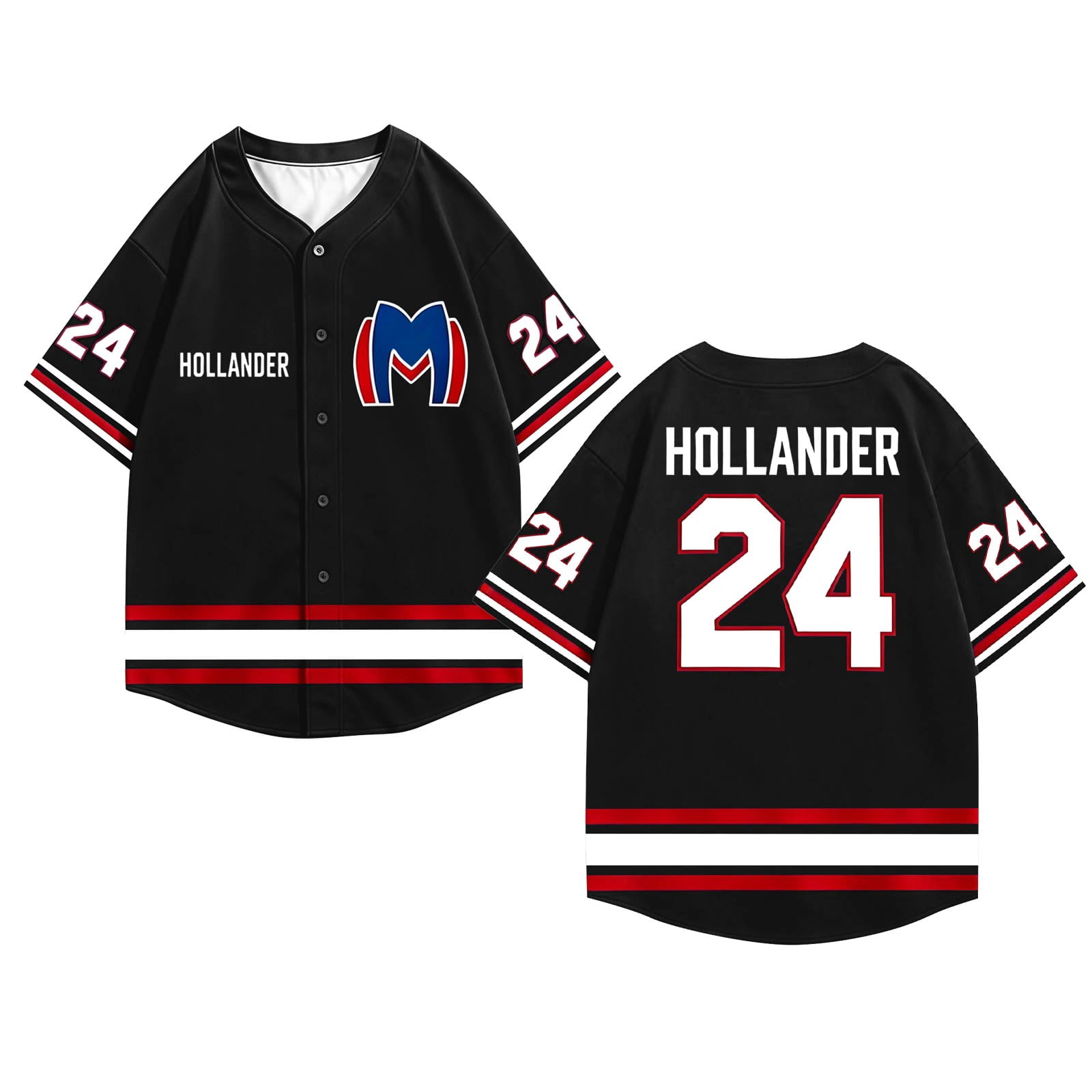 HTQWLP Heated Rivalry Baseball Jersey, Hollander #24 Heated Rivalry Baseball Jersey, V-neck ...