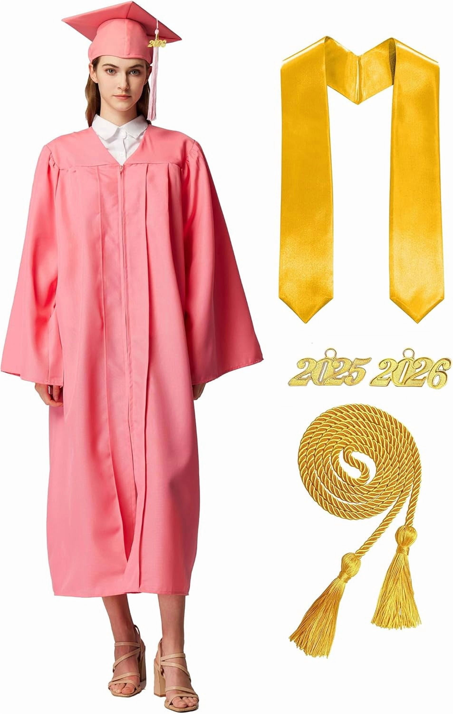 HTQWLP Unisex Matte Graduation Cap and Gown 2026 Set with Tassel Honor ...