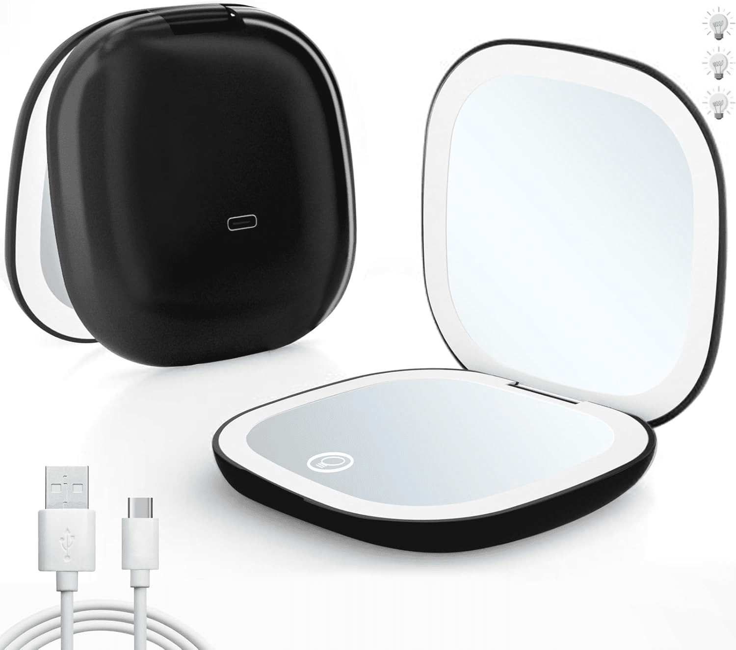 HTSQYL Portable LED Lighted Makeup Mirror with 1x/10x Magnification and ...