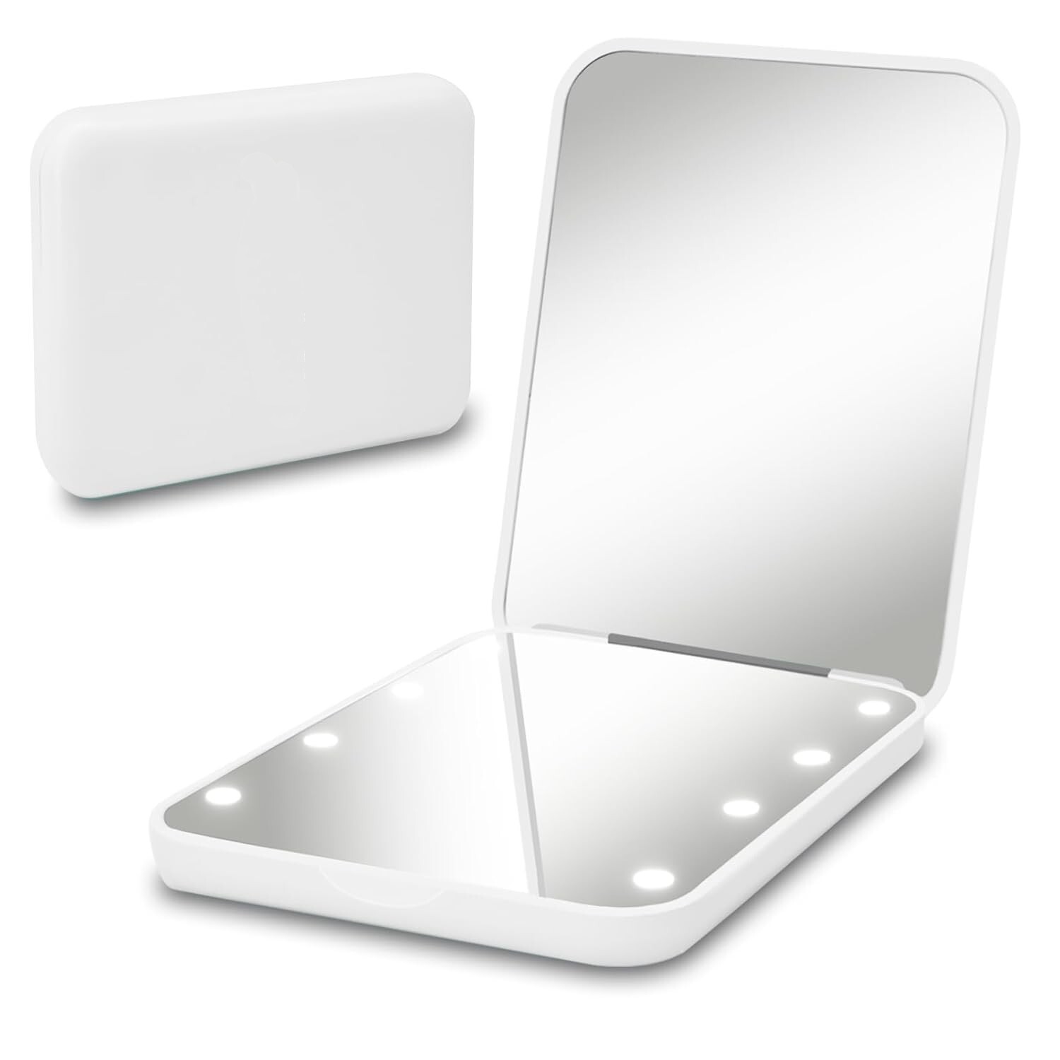 HTSQYL Small Mirror with Lights,LED Compact Makeup Mirror,1x/2x Mini ...