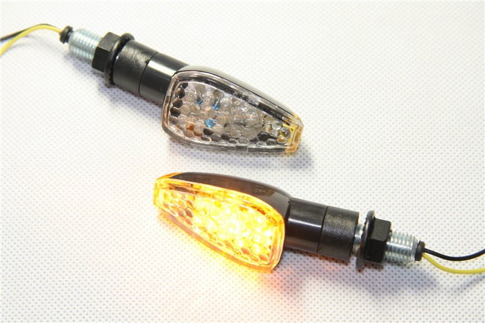 HTT-MOTOR 2x Universal Motorcycle Bike Black LED Turn Signal Blinker ...