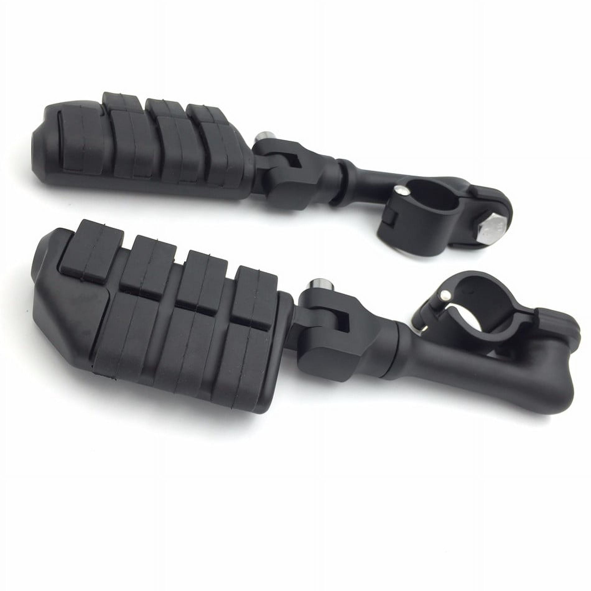 HTT-MOTOR Black Adjustable Dually Highway P-Clamps Large Footpeg ...
