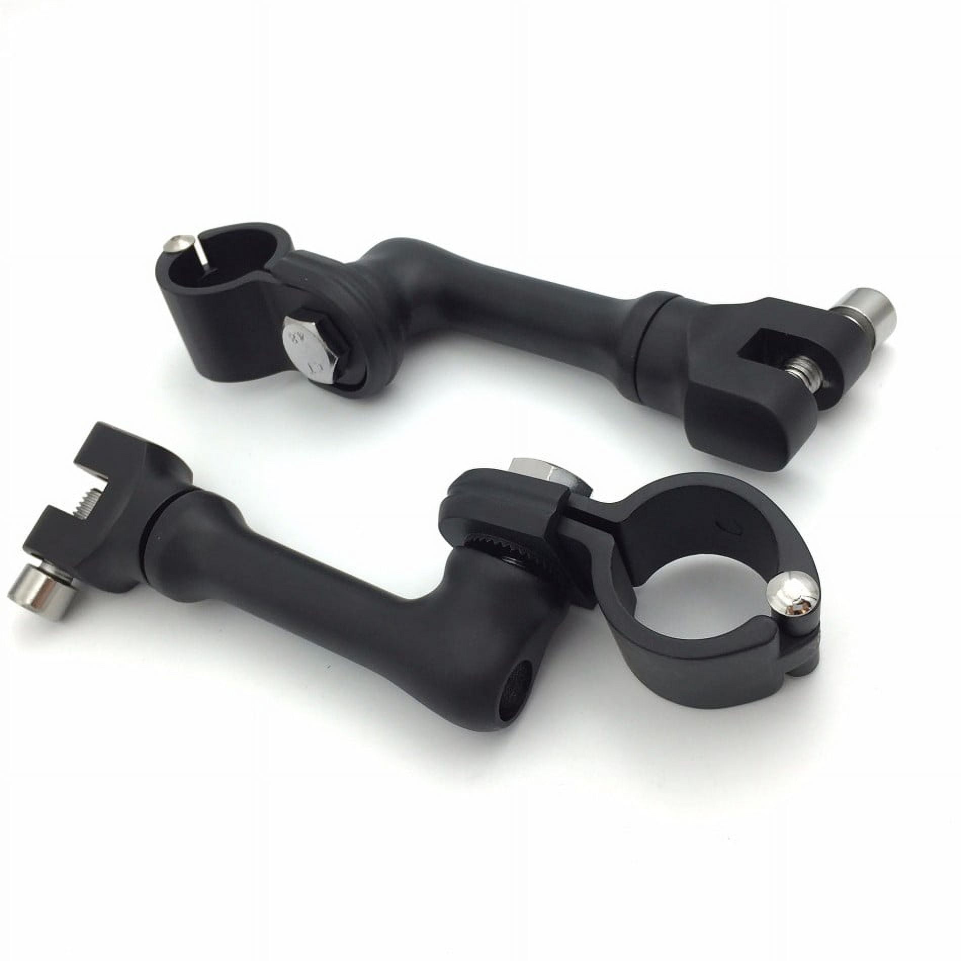 HTT-MOTOR Black Long Angled Adjustable Highway Peg Mounting Kit For any Bike Equipped with 1-1/2 ...