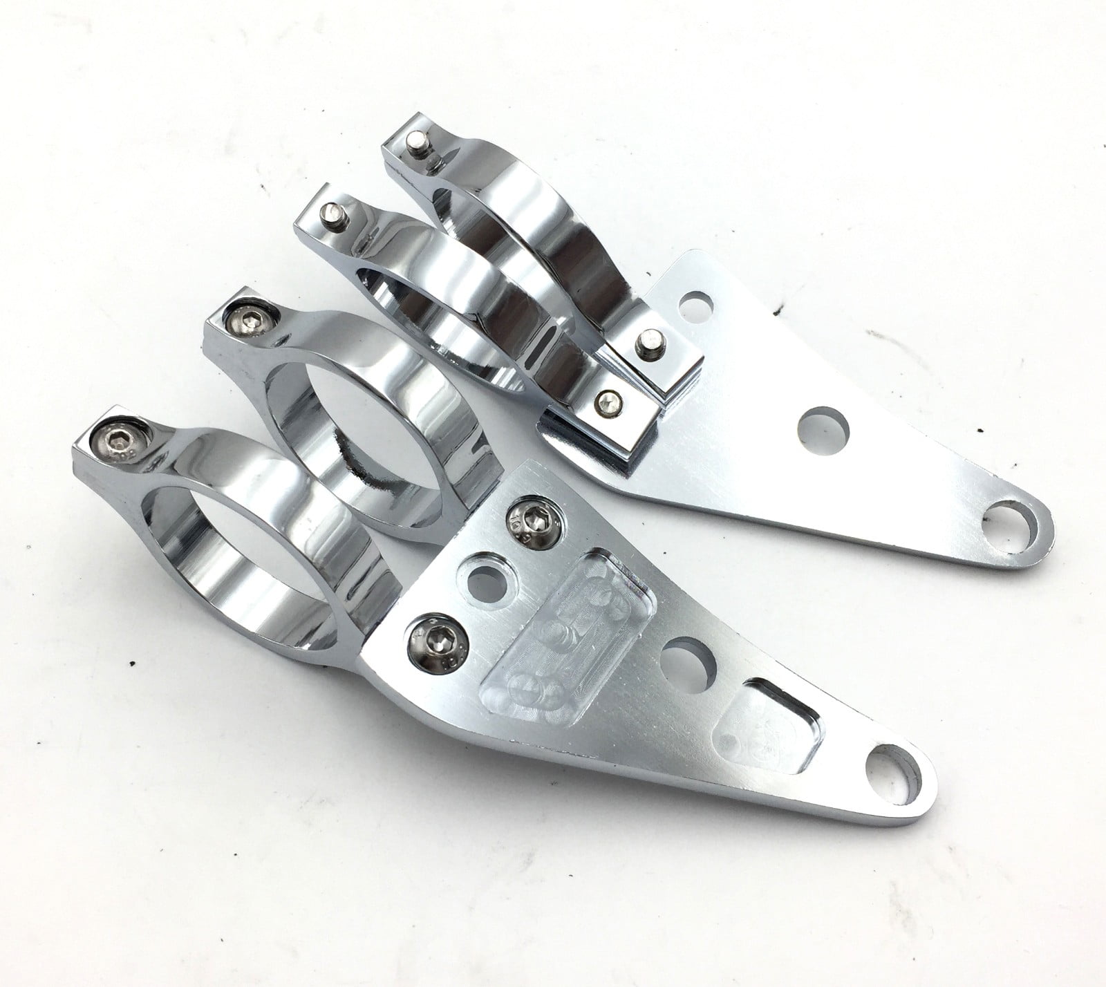 HTT-MOTOR Chrome 41mm Turn Signal Clamps Headlight Mount Bracket Fork ...