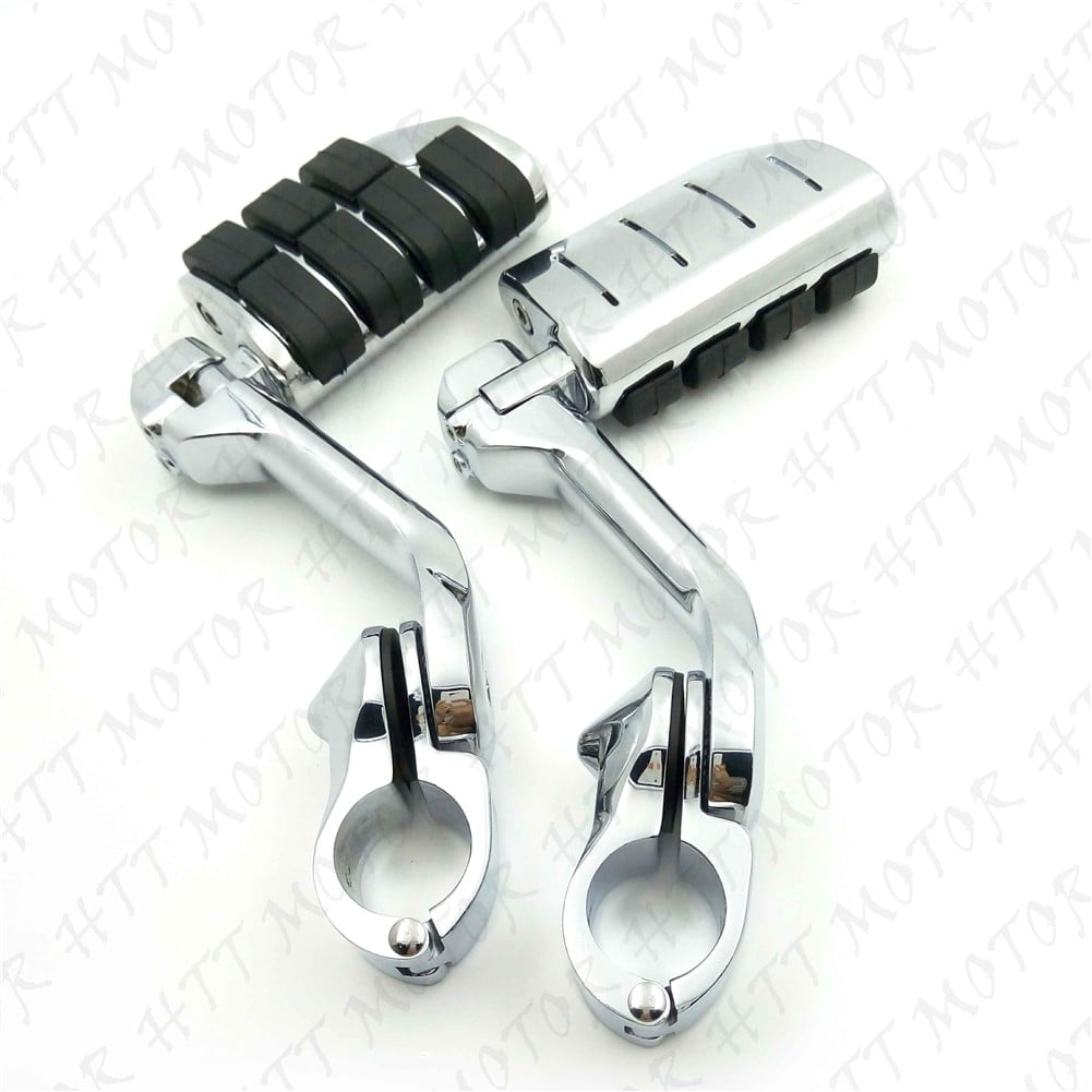 HTT-MOTOR Chrome 5" Long Foot Peg Kit 1.25" Engine Guard For Honda ...