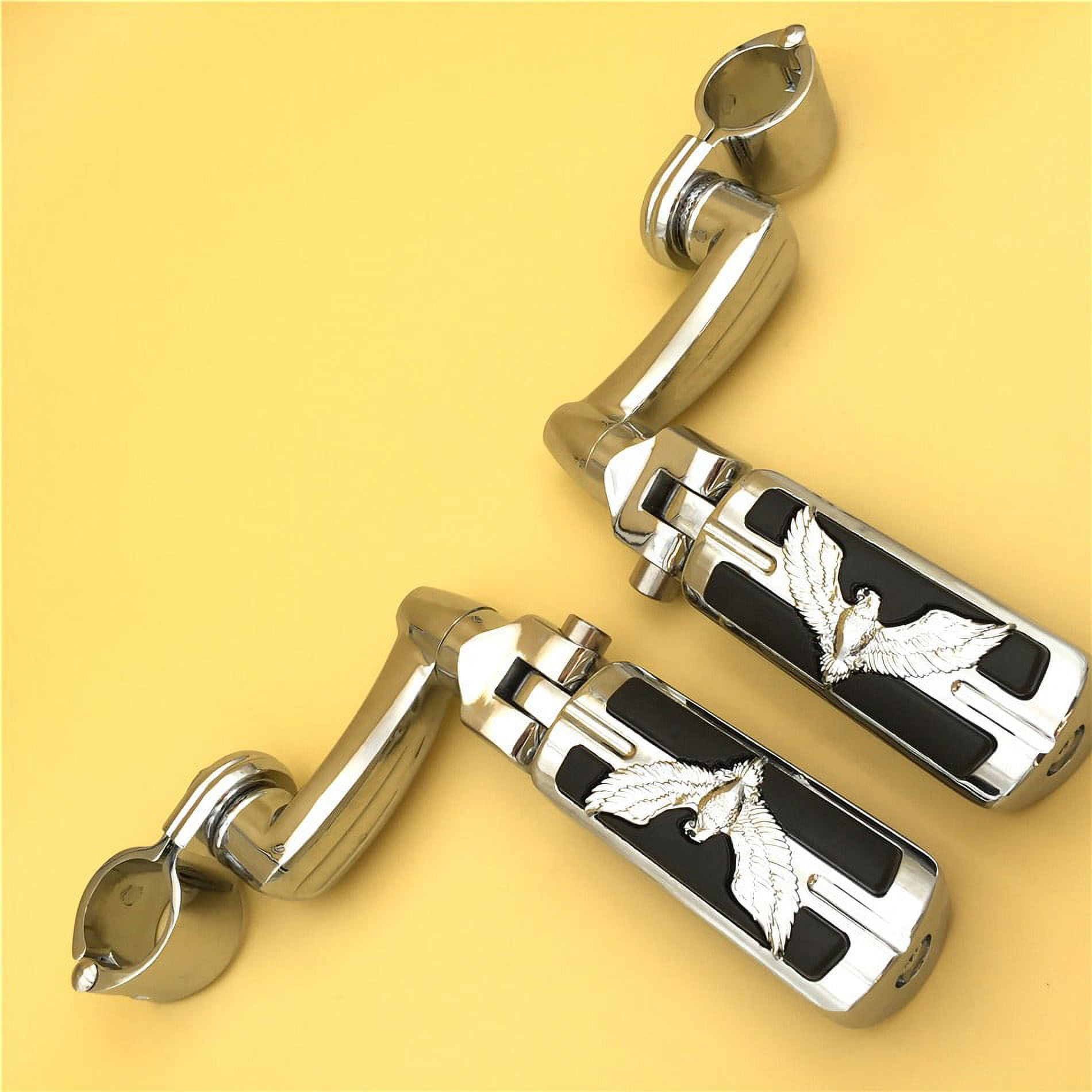 HTT-MOTOR Chrome Adjustable Peg Mounting Kit Eagle Hawk Style Foot Peg ...