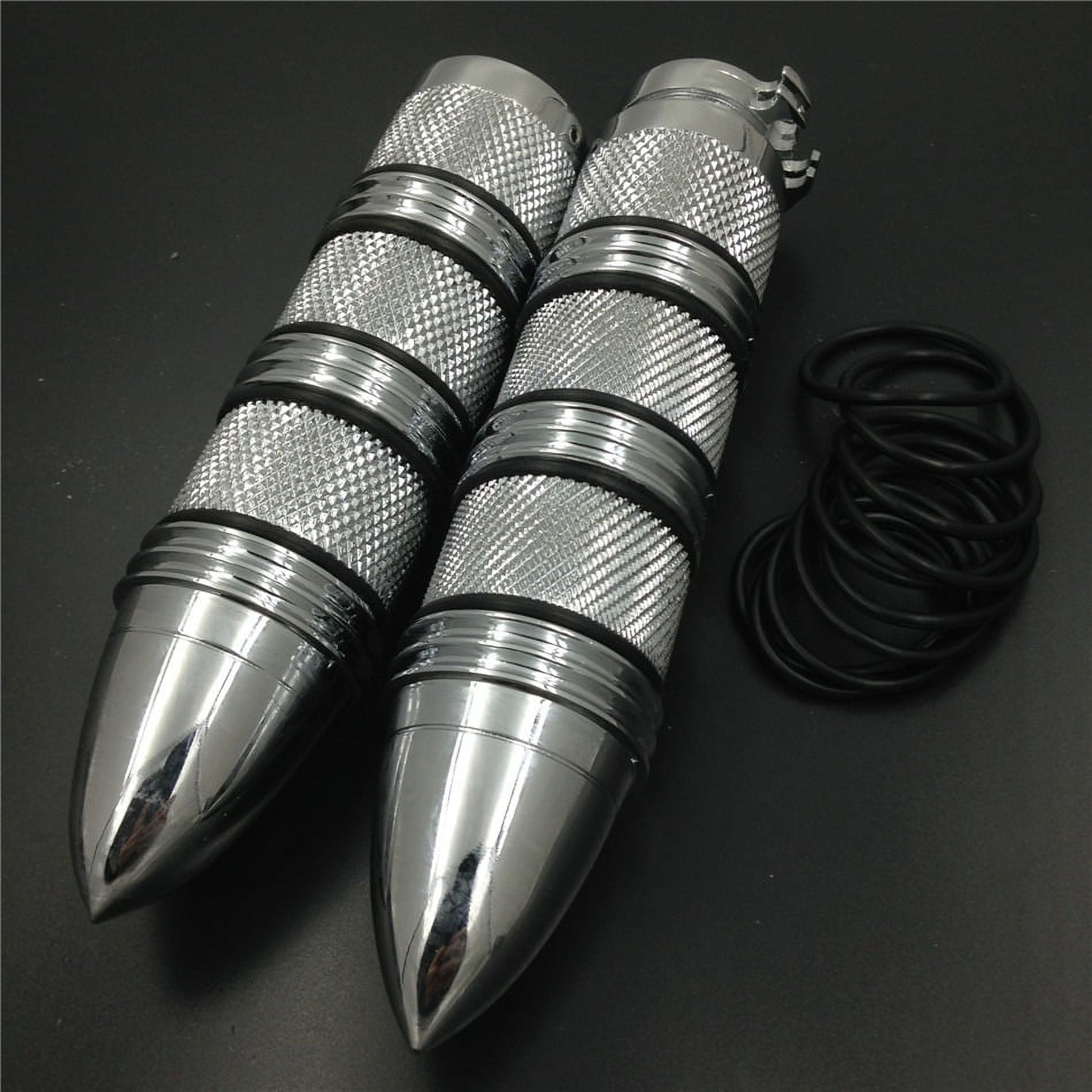 HTT-MOTOR Chrome Bullet Style 1" 25mm Hand Grips For Harley Davidson ...