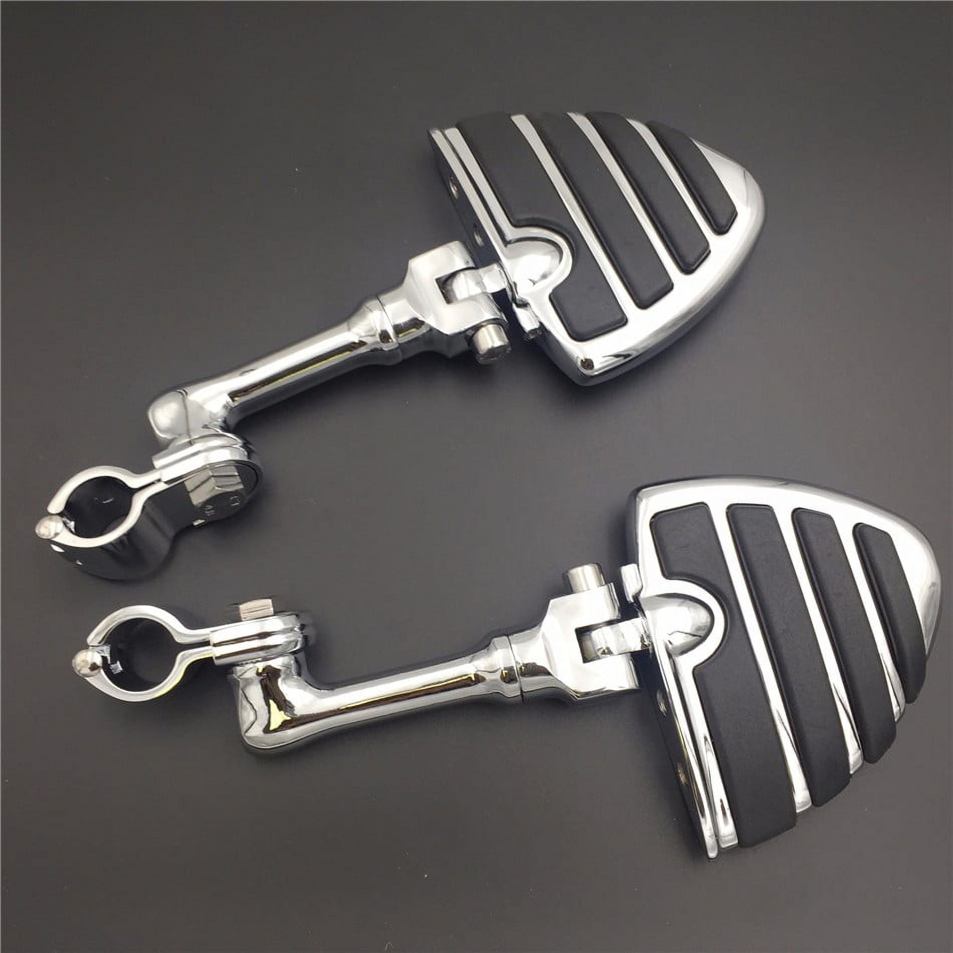 HTT-MOTOR Chrome Long Angled Adjustable Peg Mounting Kit U Shape Foot Peg For Honda GoldWing ...