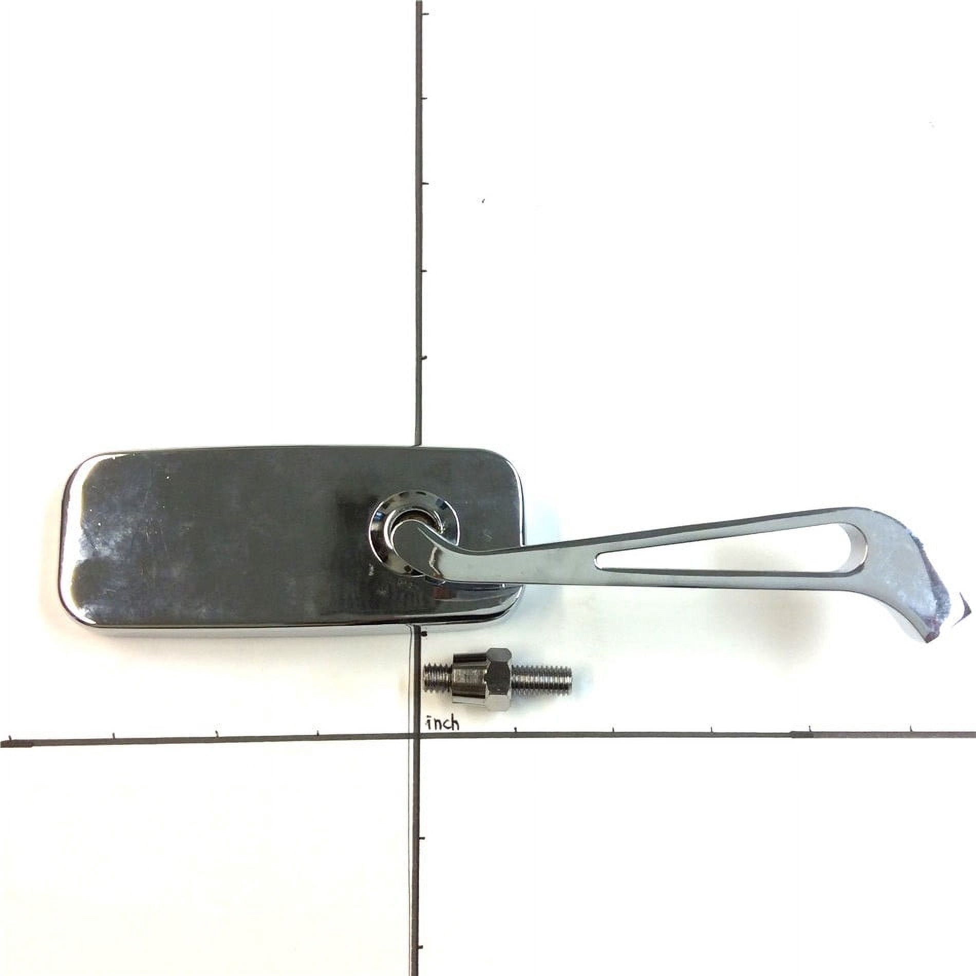 HTT-MOTOR Chrome Rectangle Shape Aluminum Mirrors Fit Most motorcycle ...