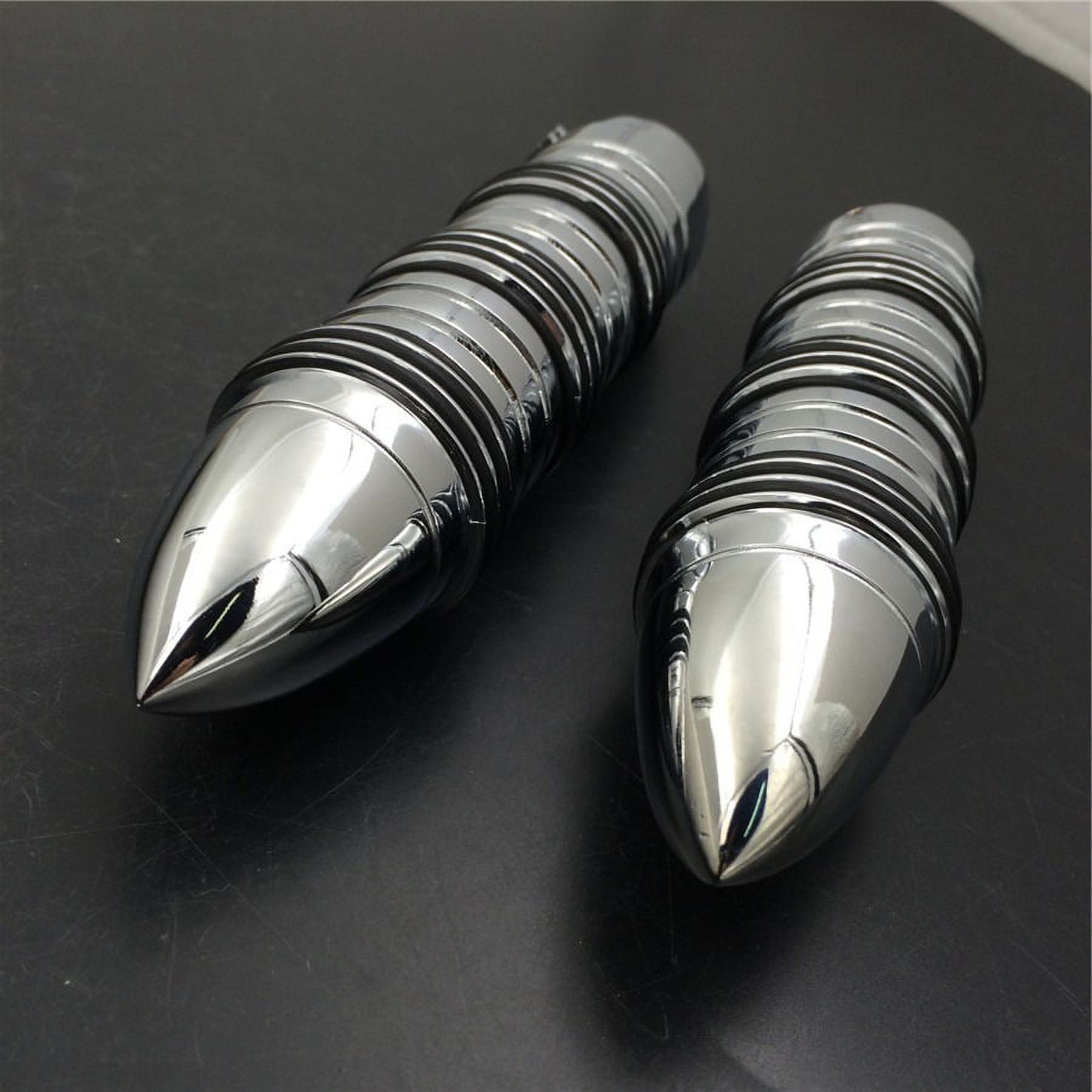 HTT-MOTOR Chrome Rubber Coil 1" Hand Grips For Harley Davidson FLSTF ...