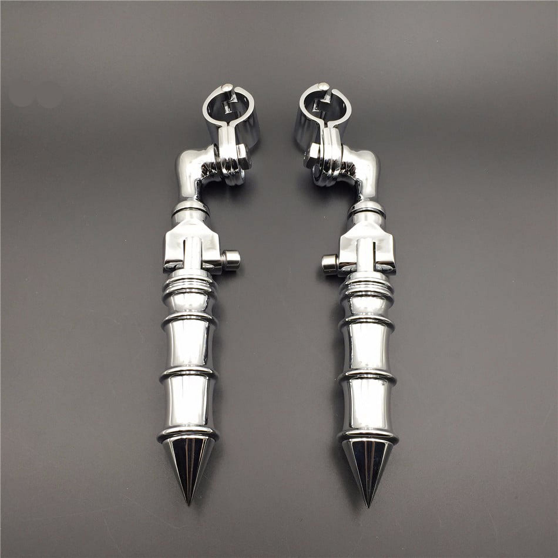 HTT-MOTOR Chrome Short Angled Adjustable Peg Mounting Kit with Foot Peg ...