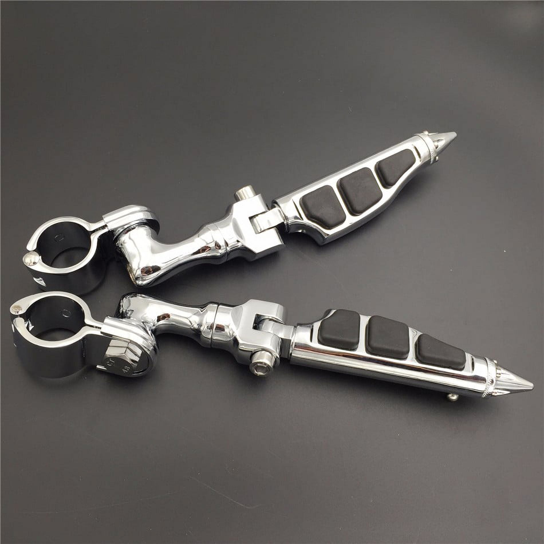 HTT-MOTOR Chrome Short Angled Adjustable Peg Mounting Kit Stiletto ...