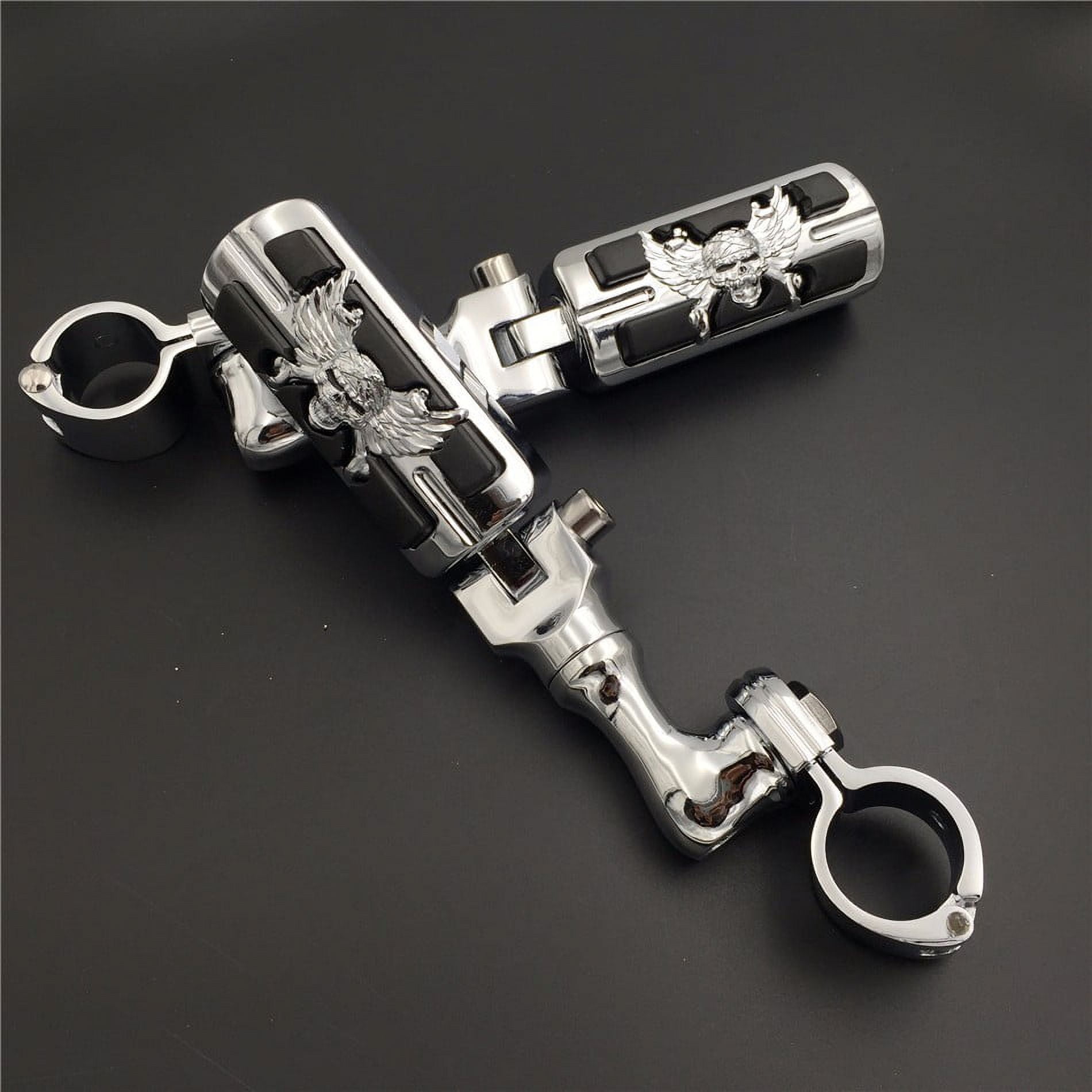 HTT-MOTOR Chrome Short Angled Peg Mounting Kit with Zombie Sull Foot ...