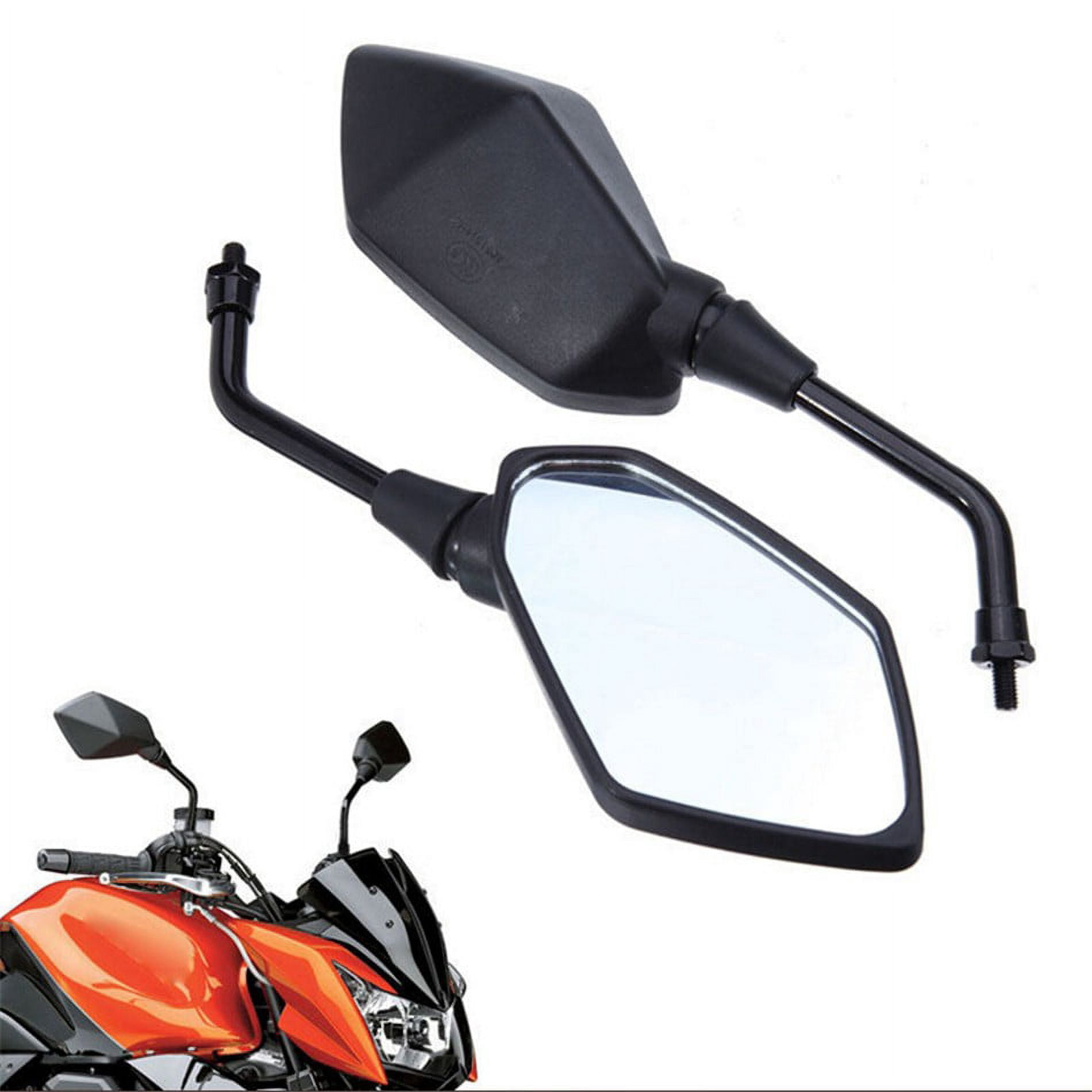 HTT-MOTOR Motorcycle Black Left and Right Rearview Mirrors For Kawasaki ...