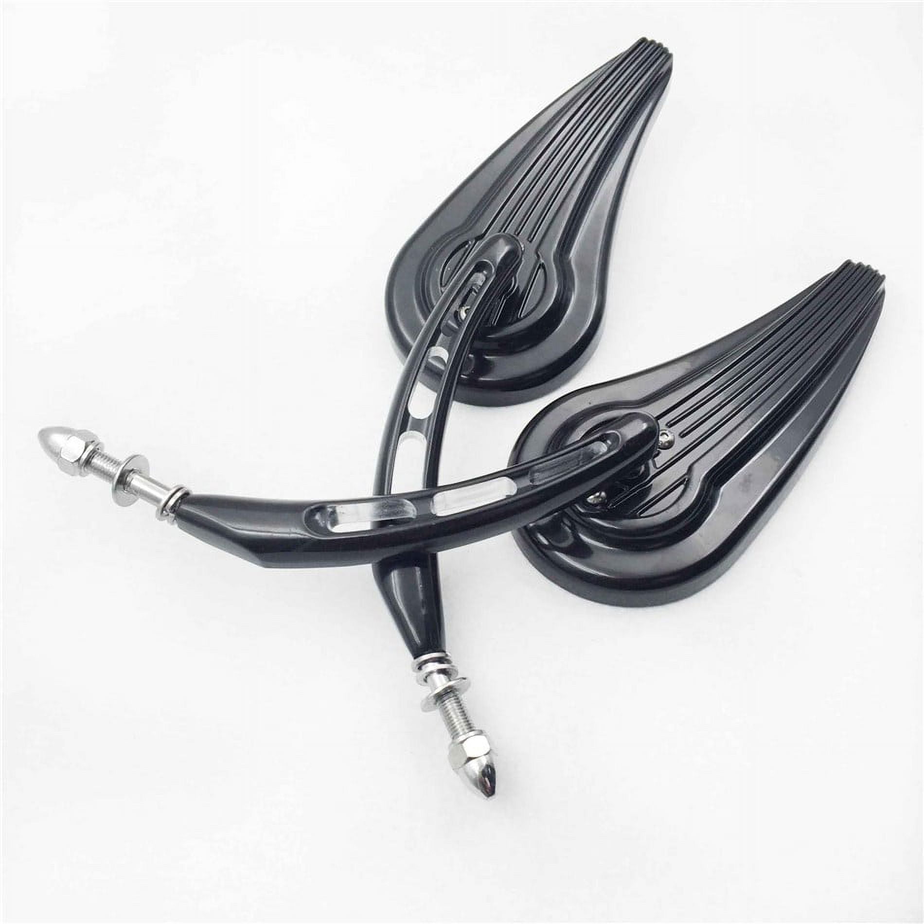 HTT-MOTOR Motorcycle Black Raindrop Side Racing Mirrors For Harley 1982 ...
