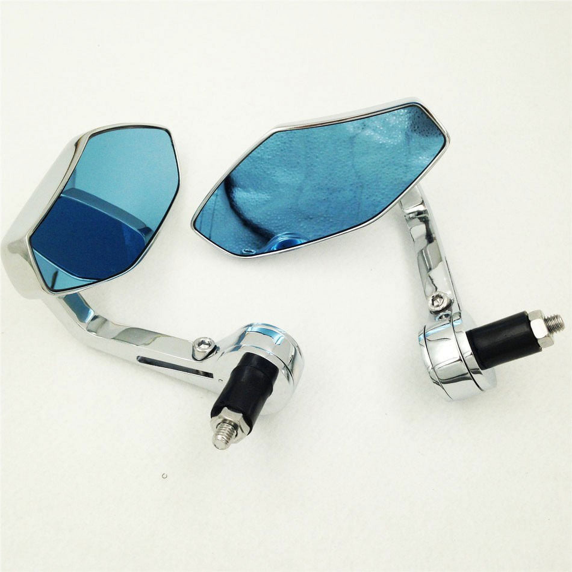 HTT-MOTOR Polygon Shape Mirrors with light blue glasses universal fit ...