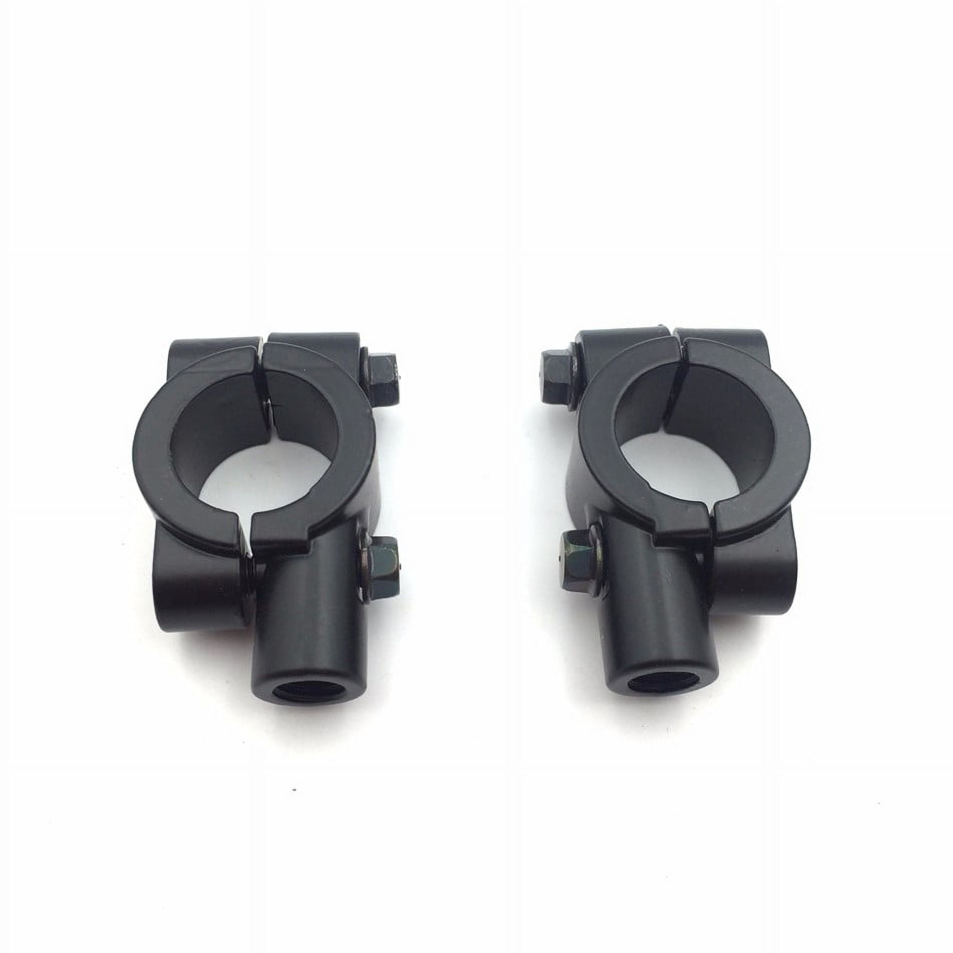 HTT Motorcycle Black 10mm 7/8" 22mm Aluminum Handlebar Mirrors Mount ...