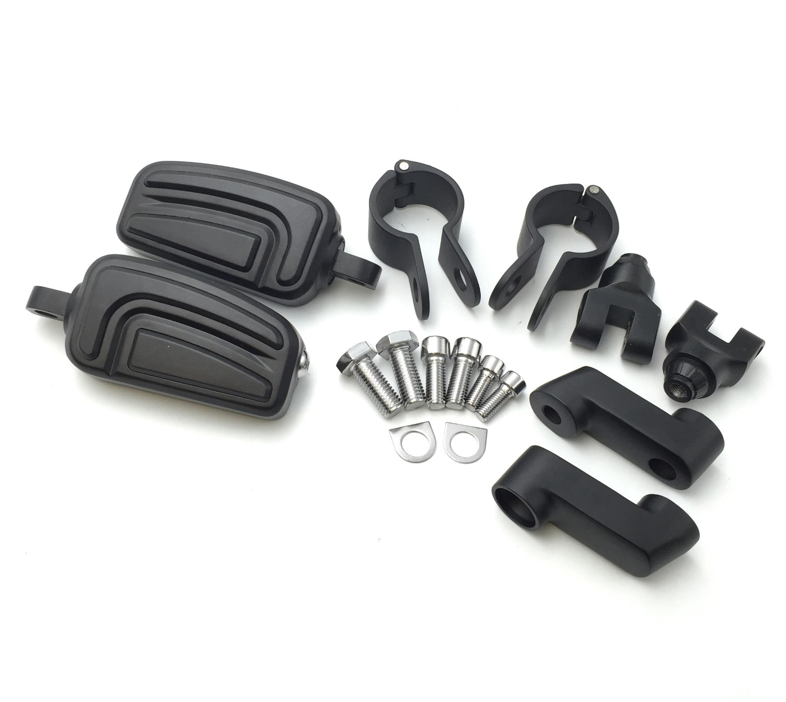 HTT Motorcycle Black Highway AirFlow Foot Rest Foot Pegs with 1 1/4" 1. ...