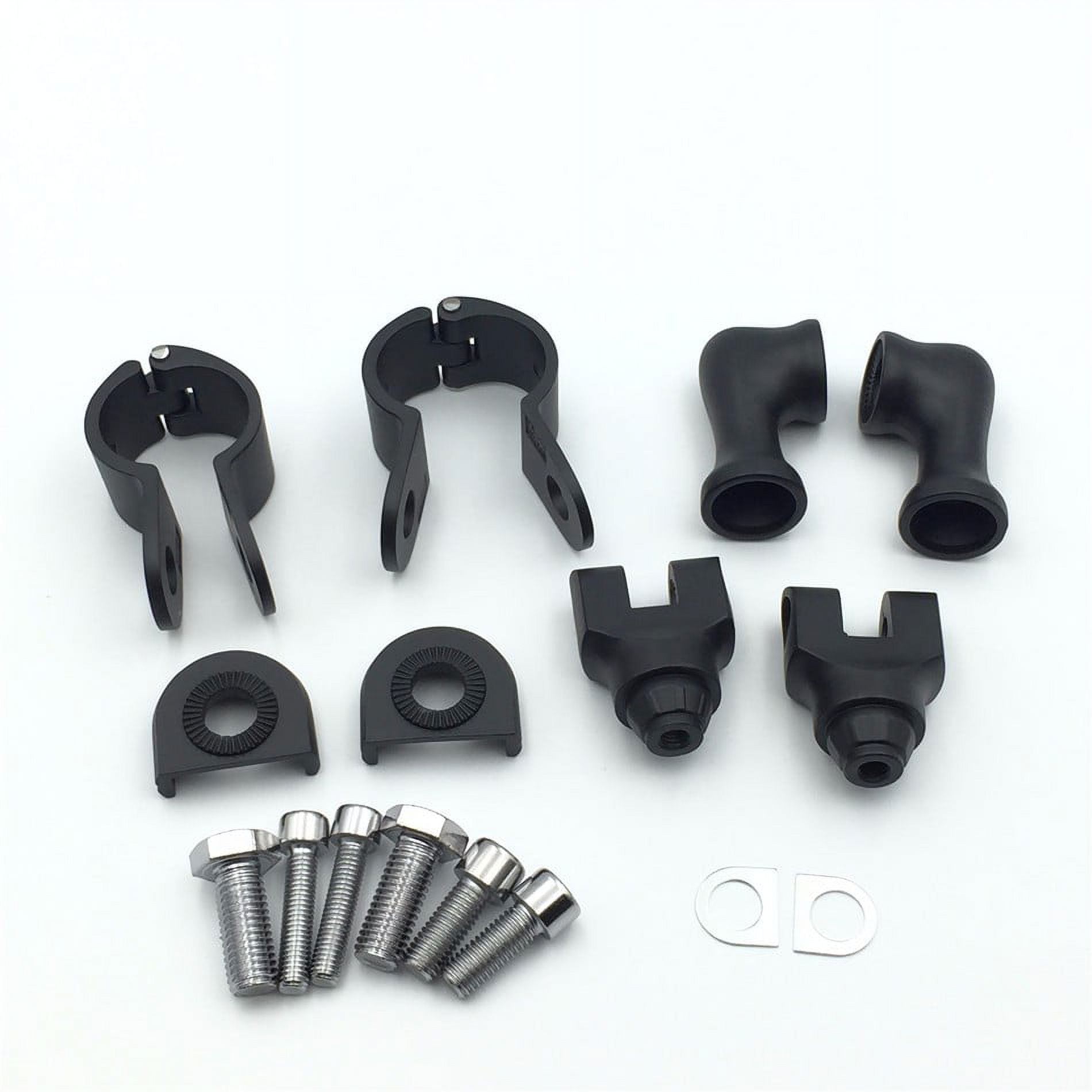 HTT Motorcycle Black Short Angled Adjustable Highway Peg Mounting Kit ...