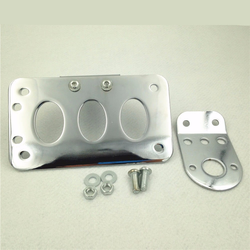 HTT Motorcycle Chrome Custom Horizontal Vertical Side Mount License ...