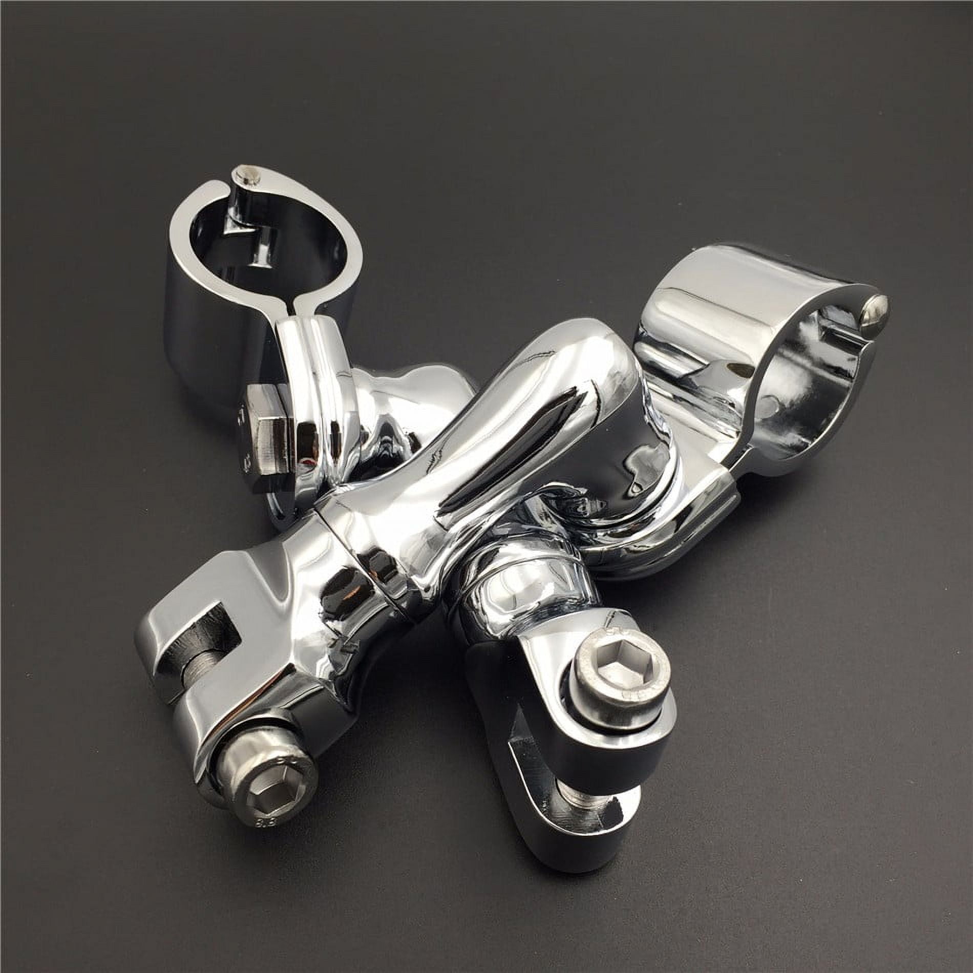 HTT Motorcycle Chrome Short Angled Adjustable Highway Peg Mounting Kit ...