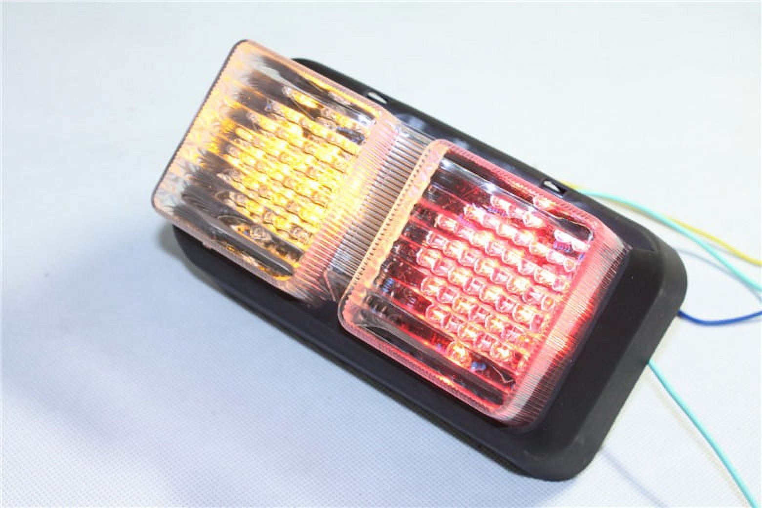 HTT Motorcycle Clear Led Tail Light Brake Light with Integrated Turn Signals Indicators For ...
