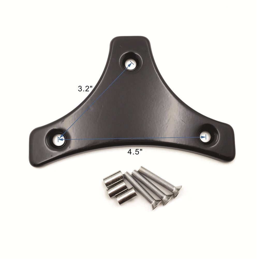 HTT- Motorcycle Gloss Black Heavy Metal Sissy Bar Backrest Pad Mount ...