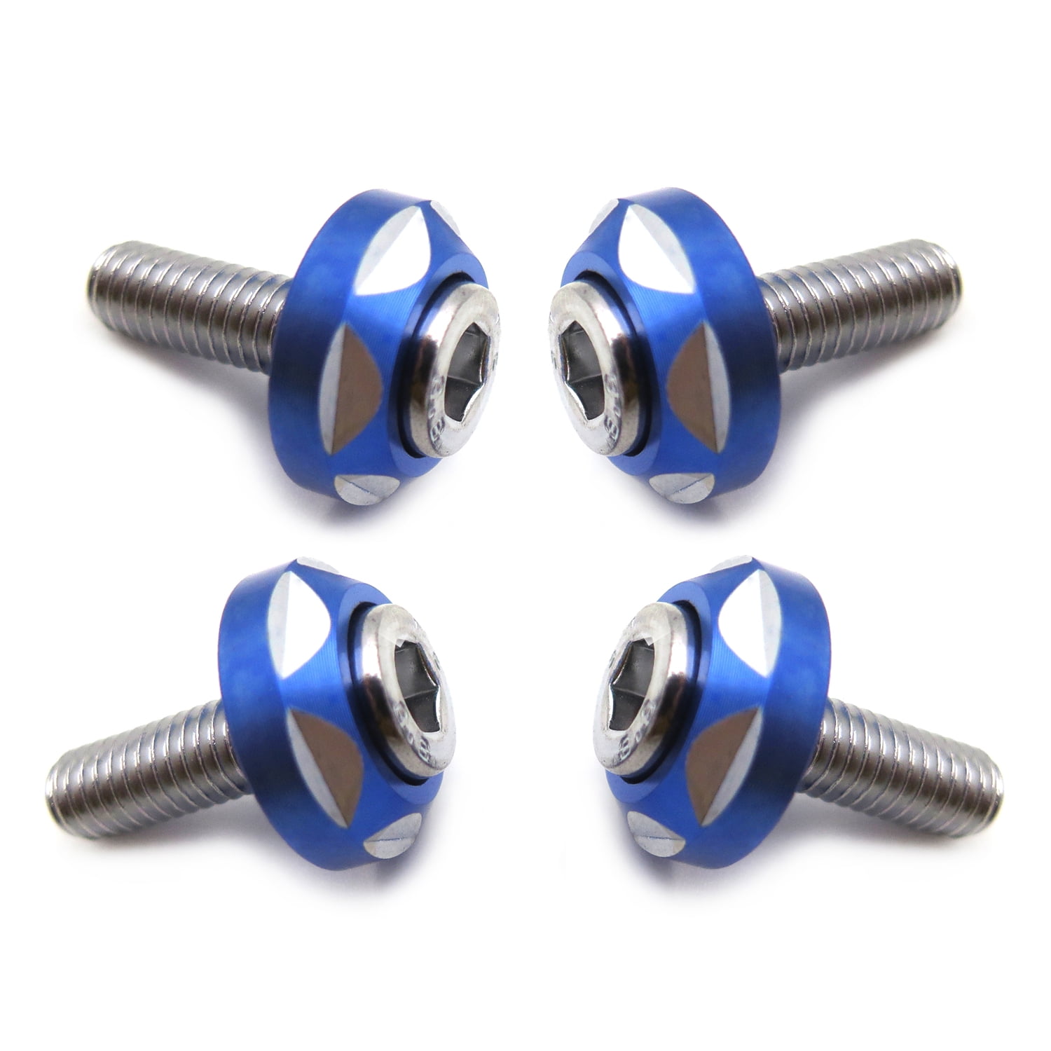 HTTMT- 4Pcs 6mm Thread Dia Aluminum Alloy Decorative License Plate Bolt ...