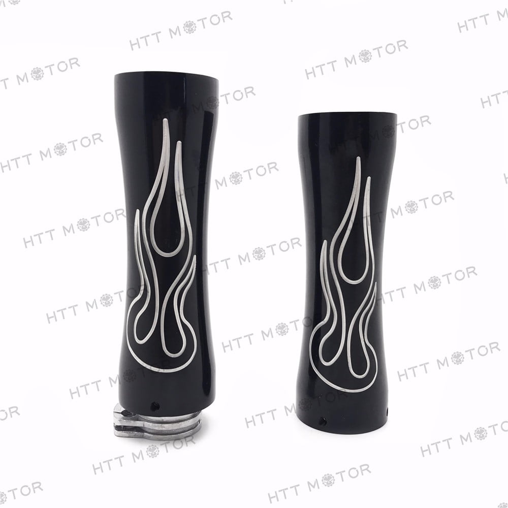 HTTMT- 7/8" 22mm Motorcycle Flame Fire Handlebar Hand Grip & Throttle ...