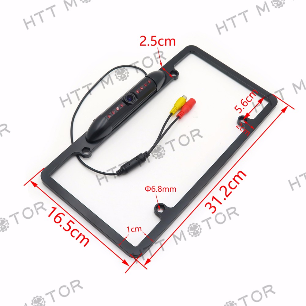 HTTMT- HD Color CMOS Car License Plate Frame Mount Rear View Backup ...