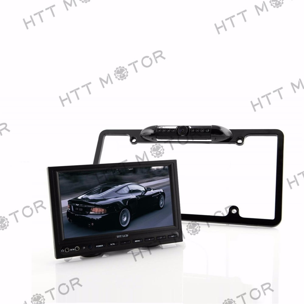 HTTMT- US License Plate Frame Mount Waterproof Night Vision Car Rear ...