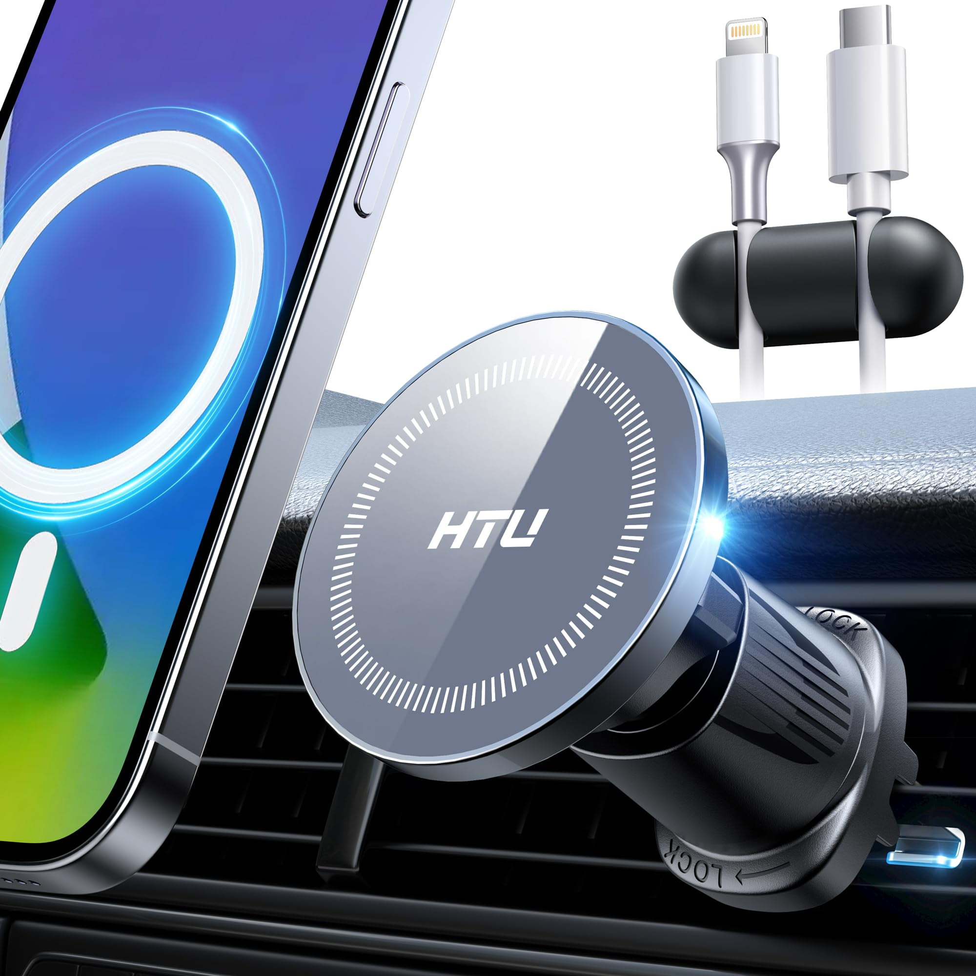HTU [True Military-Grade] Magnetic Car Mount Vent [2025 Magnets & Metal ...