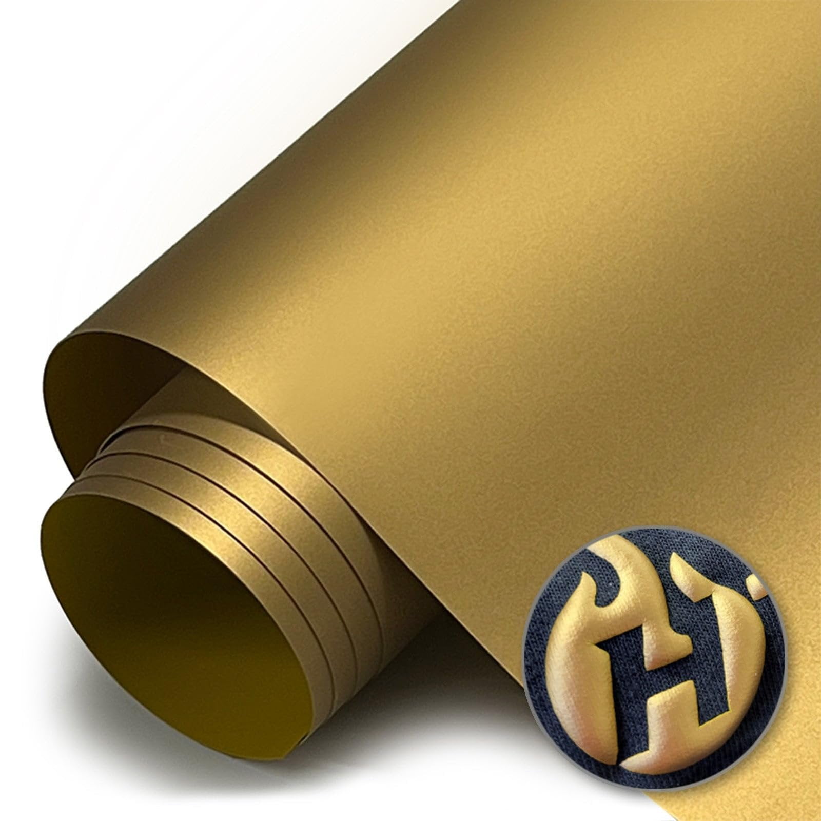 HTV4U Puff Heat Transfer Vinyl Matte Gold, 20" x 3 Yards - DIY Craft ...