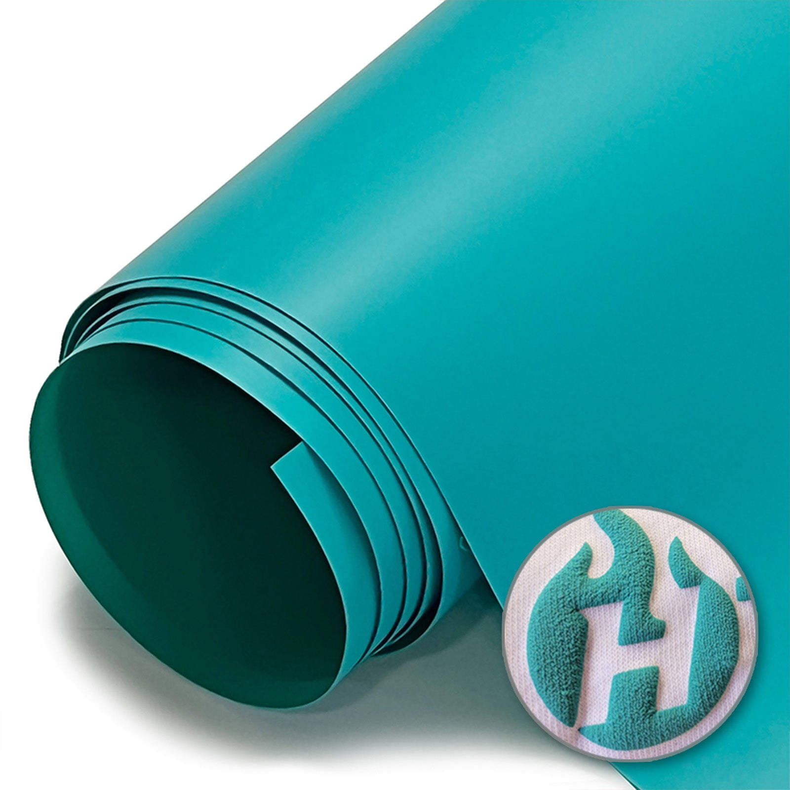 HTV4U Puff Heat Transfer Vinyl (Pacific Green, 20" x 5 Yards) - Puffy ...