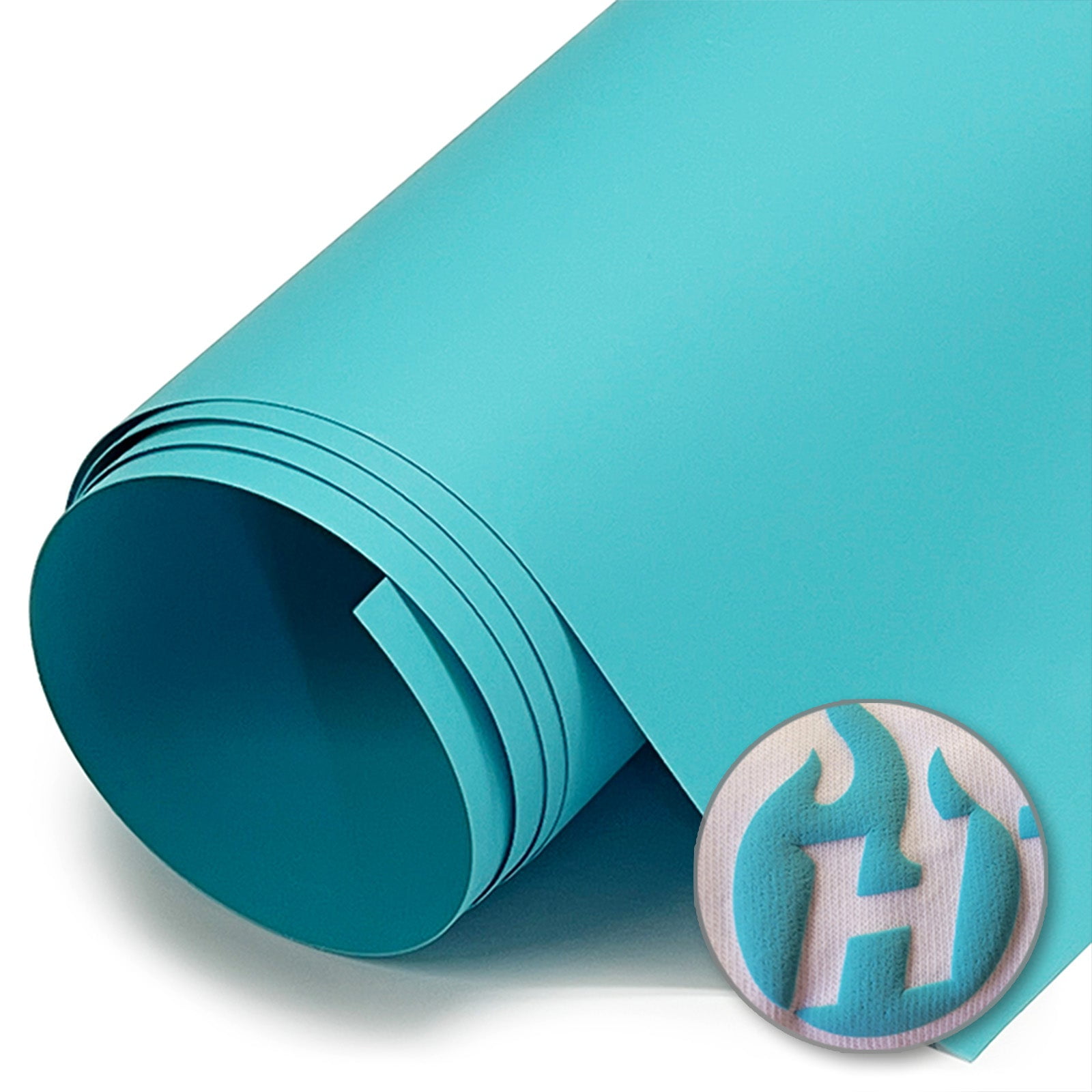 HTV4U Puff Heat Transfer Vinyl (Tiff Blue, 20" x 5 Yards) - Heat Press ...